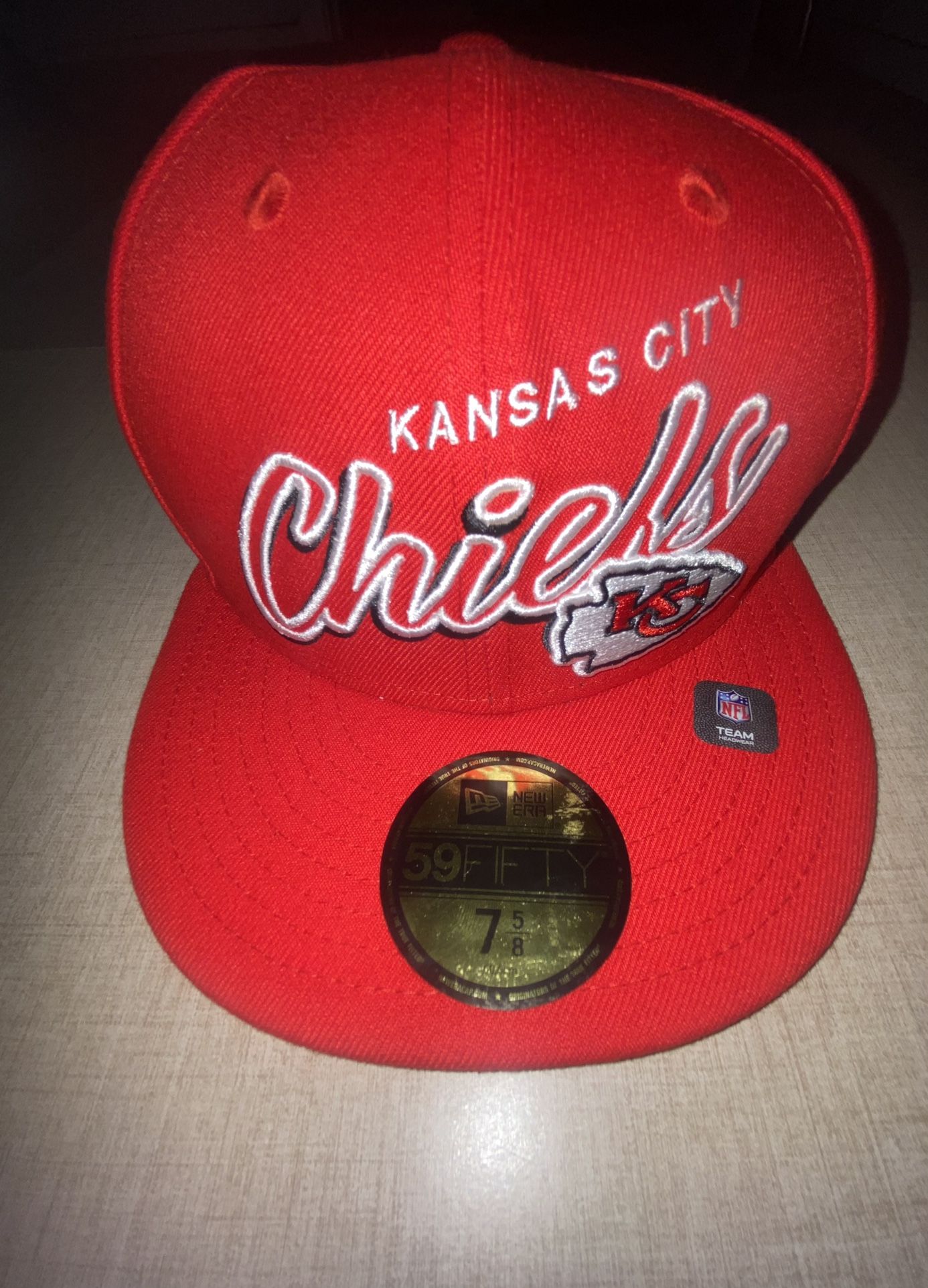 Men's New Era Red Kansas City Chiefs Script Sided 59FIFTY Fitted Hat ...