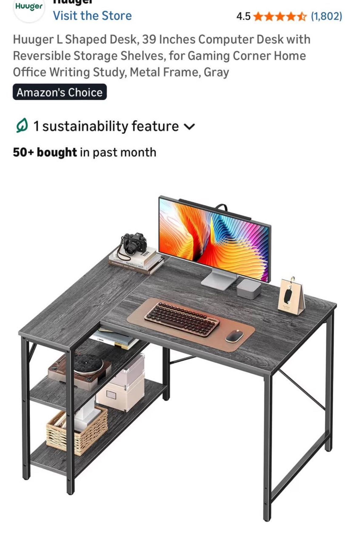 New! L shaped computer desk, gray for Sale in Reynoldsburg, OH - OfferUp