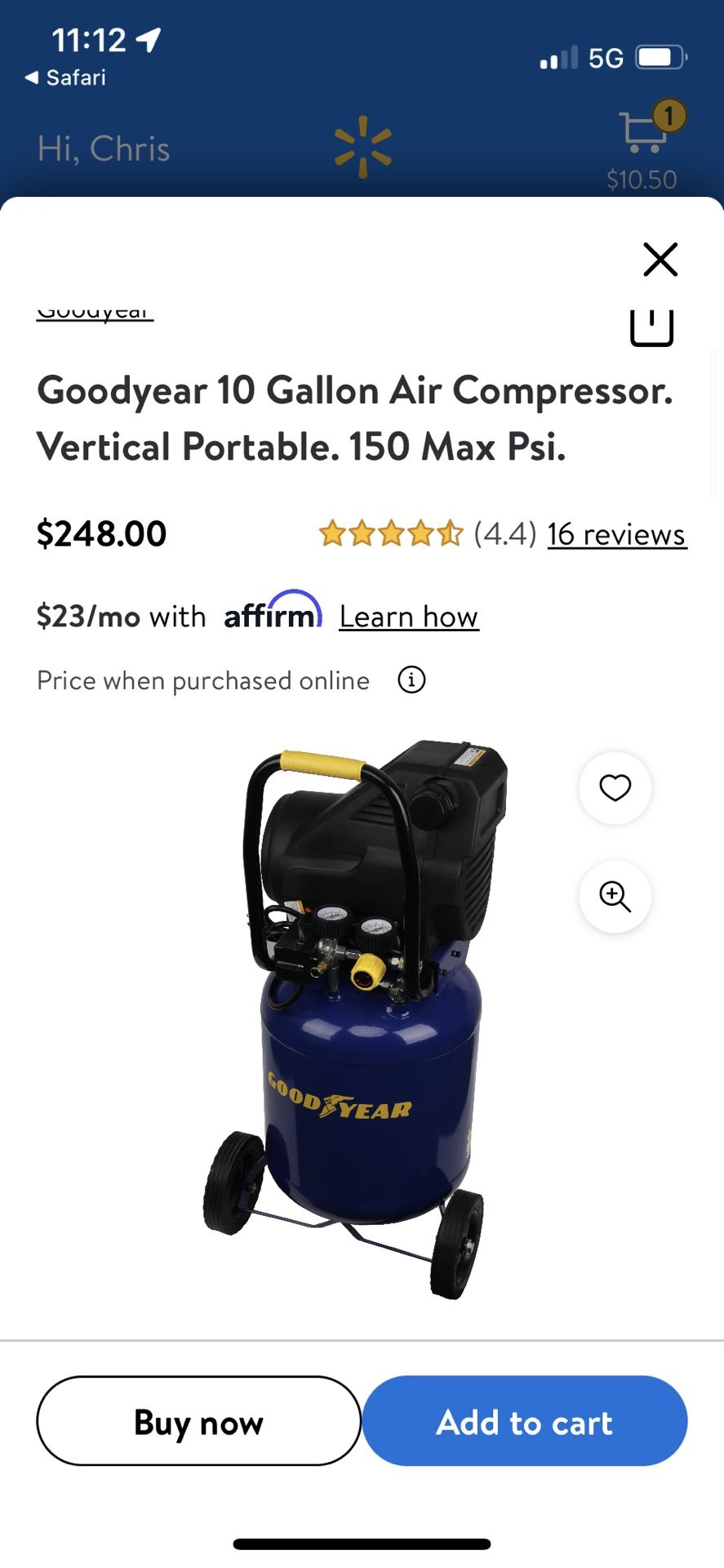 Goodyear 10 Gallon Air Vertical 150 Max Walmart, 51% OFF