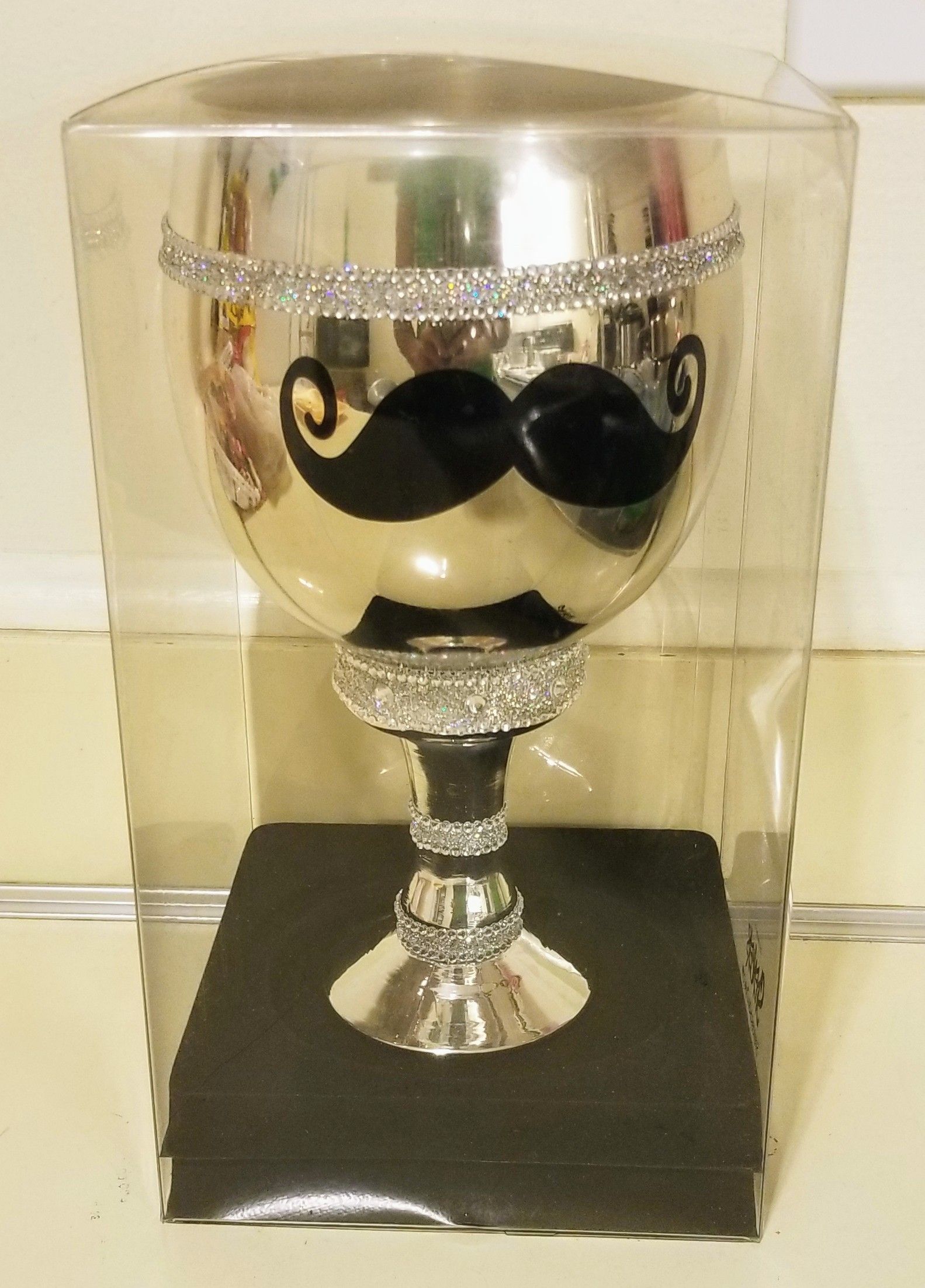 Hip Hop Mustache Pimp Cup - Silver Bling Bling Spencers FU Chalice RARE ...