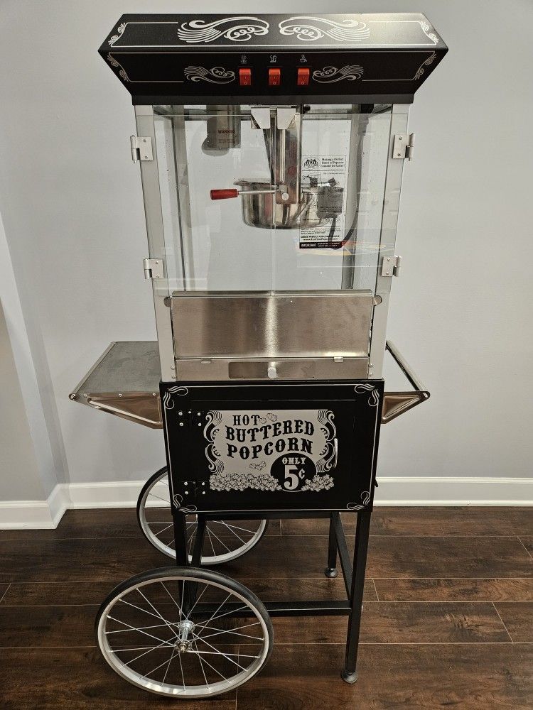 Carnival Style Popcorn Machine w/Cart for Sale in Roselle, IL - OfferUp