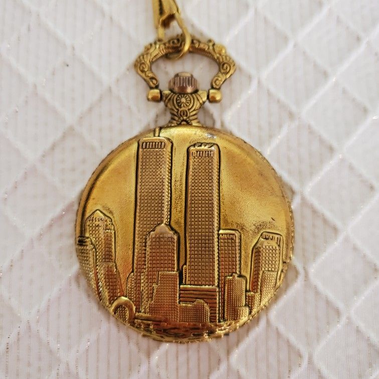 Vintage Geneva Twin Towers/ World Trade Center Pocket Watch for Sale in ...