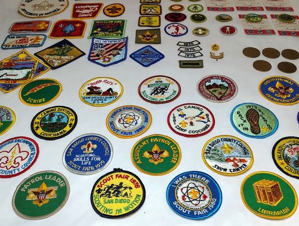 Vintage LARGE LOT Boy Scouts of America BSA Patches Late 70s San Diego ...