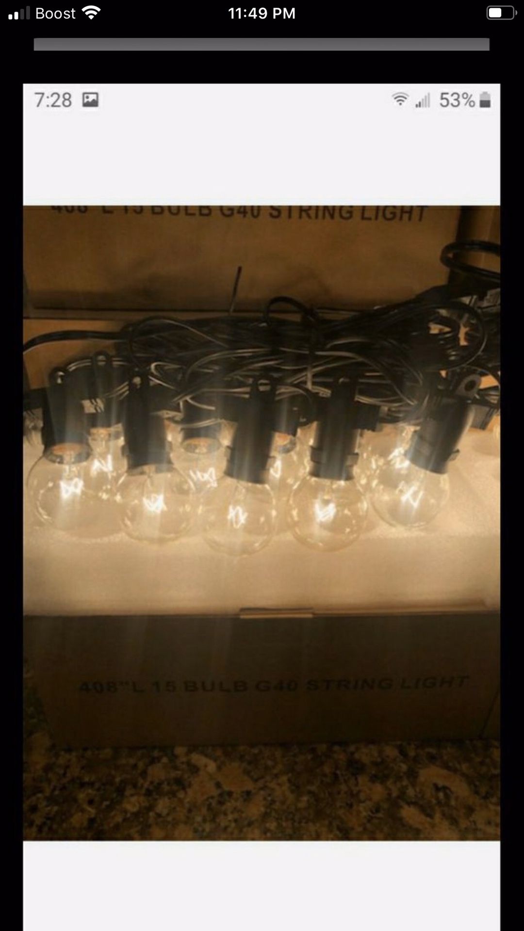 BRAND NEW SUMMER SPRING STRING LIGHTS 34FT.15BULBS SOCKET, OUTDOOR ...
