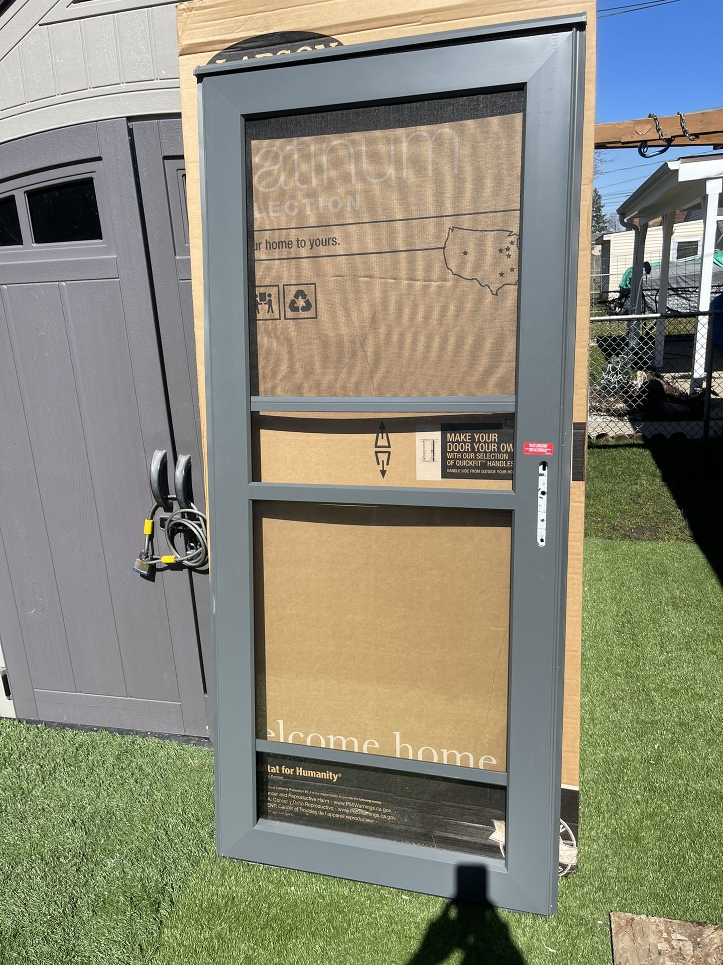 New Storm Door Larson Platinum Graphite Color Size W34 H80 Right Hand ...