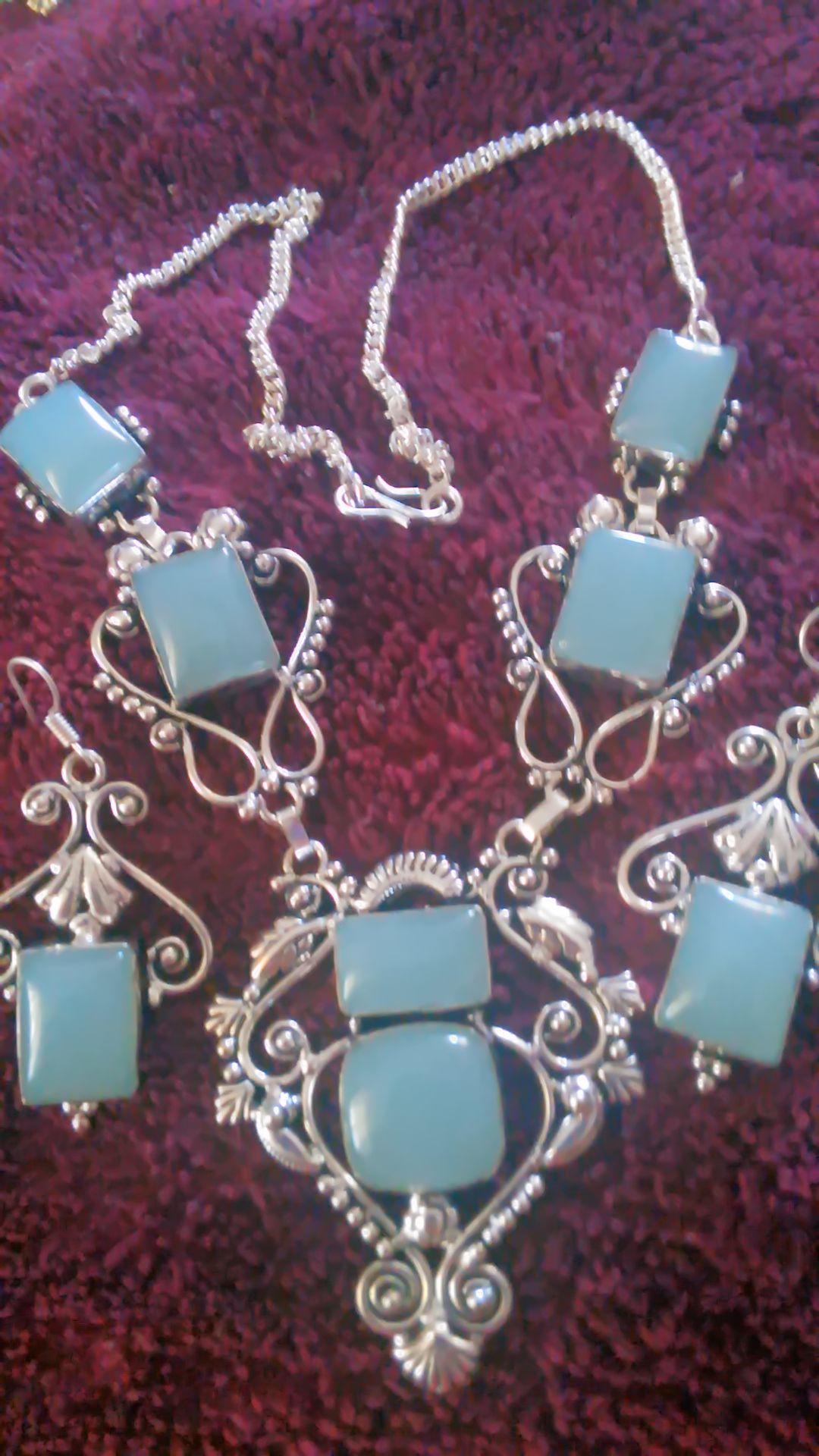Ladies Stunning Light Blue Stone Jewelry Set. for Sale in Colorado ...