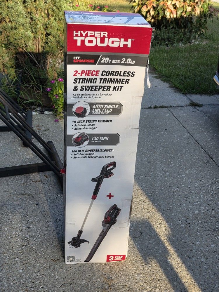 New Hyper Tough 20V Cordless Combo Kit, 10-inch String Trimmer & 130Mph ...