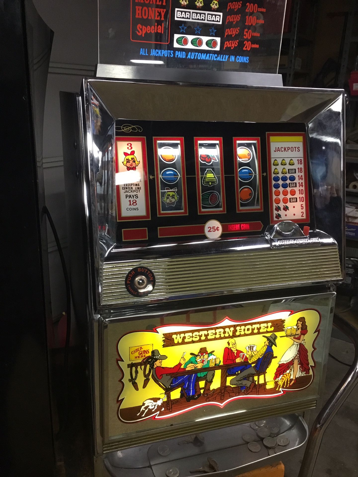 Bally antique slot machine from the 60’s. Quarter machine. Works great ...