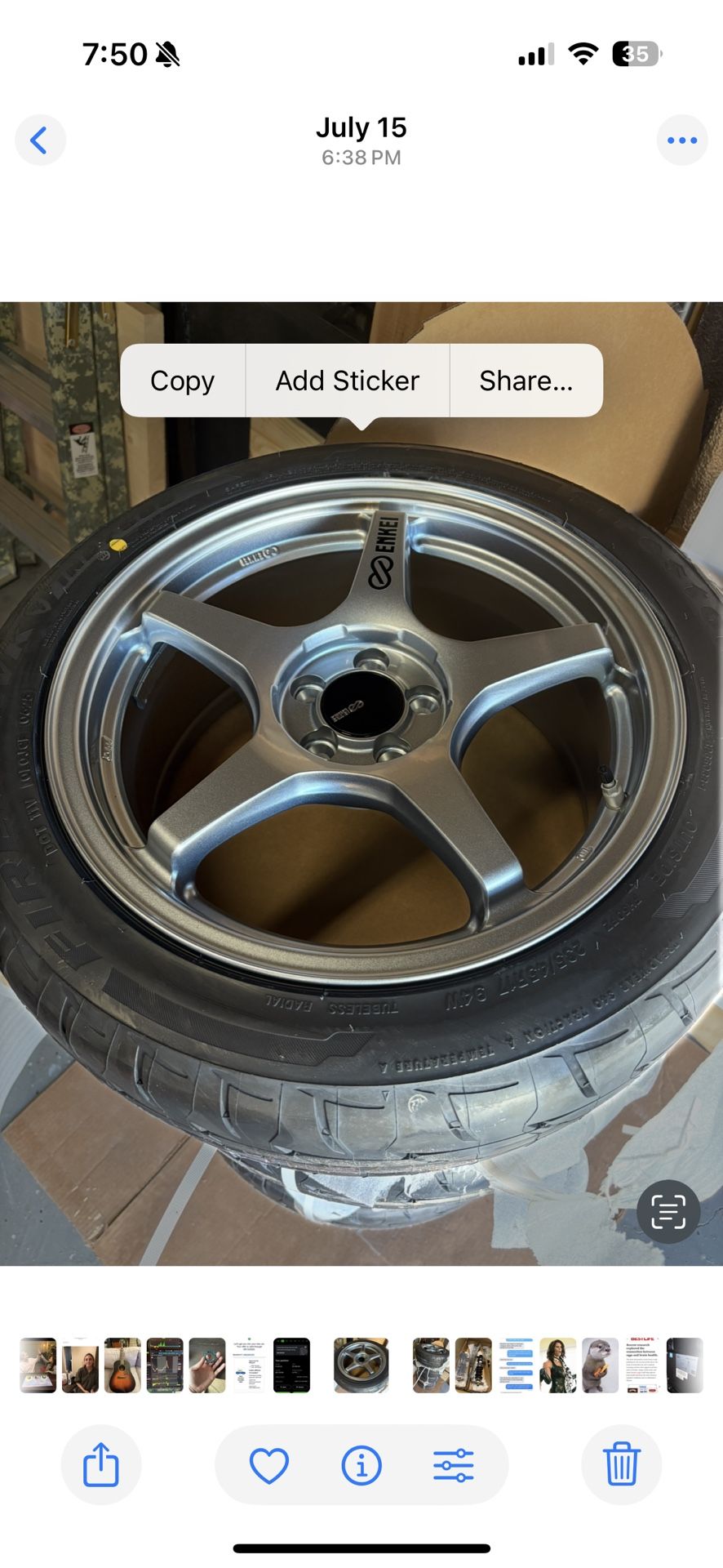 17x8 Enkei Tuning TD-5 Storm Grey / Firestone Firehawk 235/45-17 Indy ...