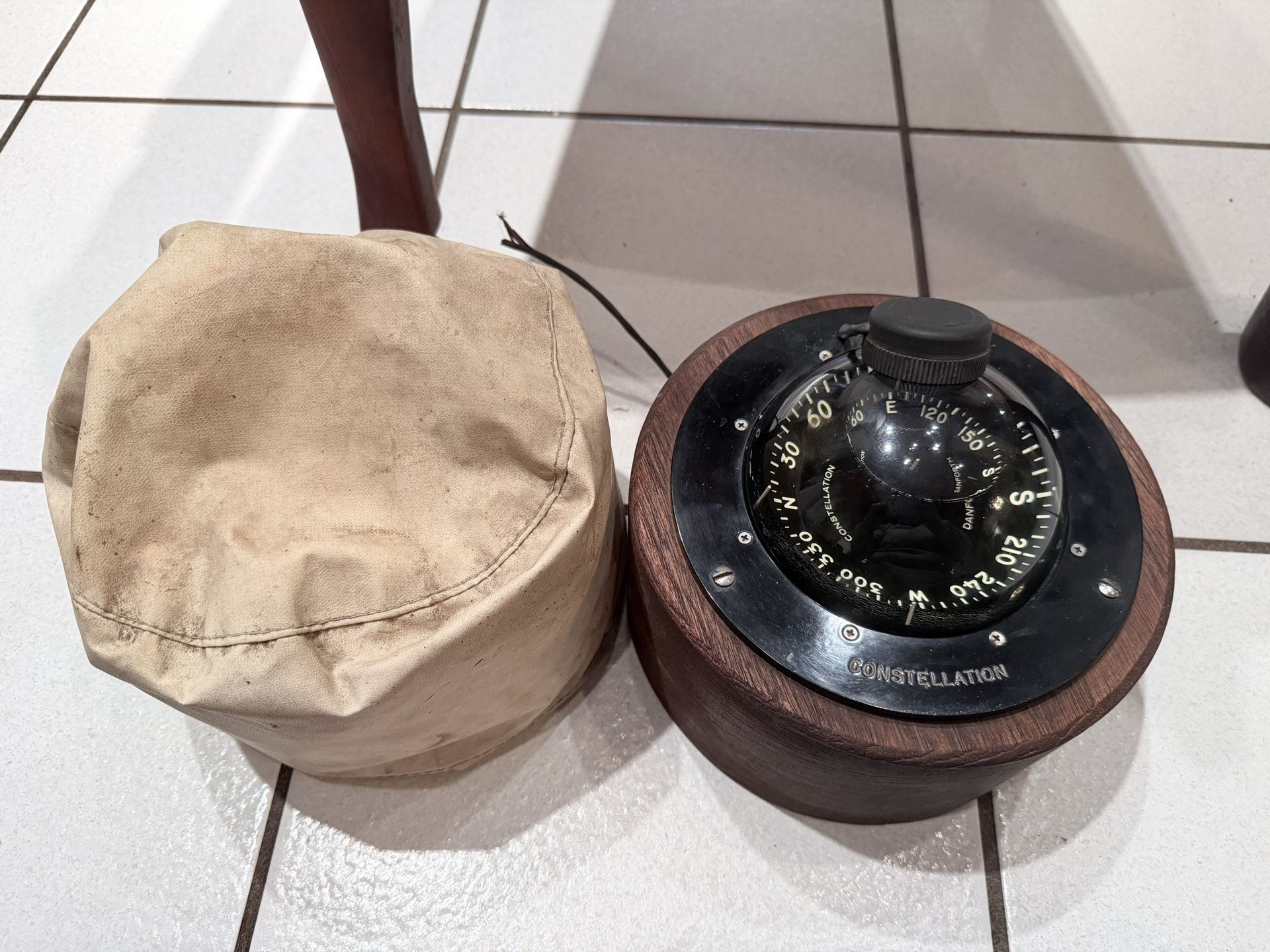 vintage Danforth Constellation marine boat compass with light and ckver ...