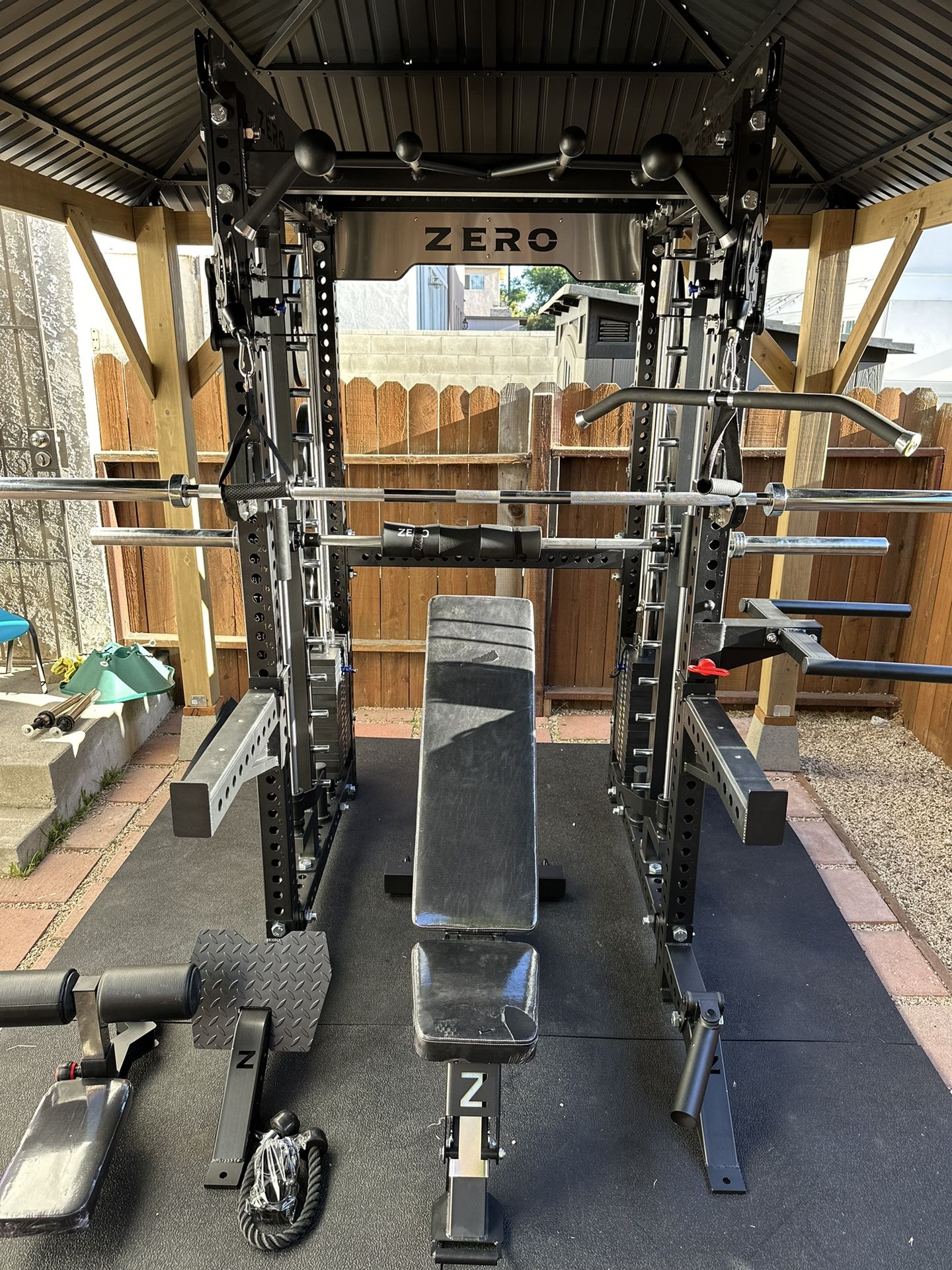 Smith Machine 400 | Adjustable Bench | 245lb Cast Iron Olympic Weights ...