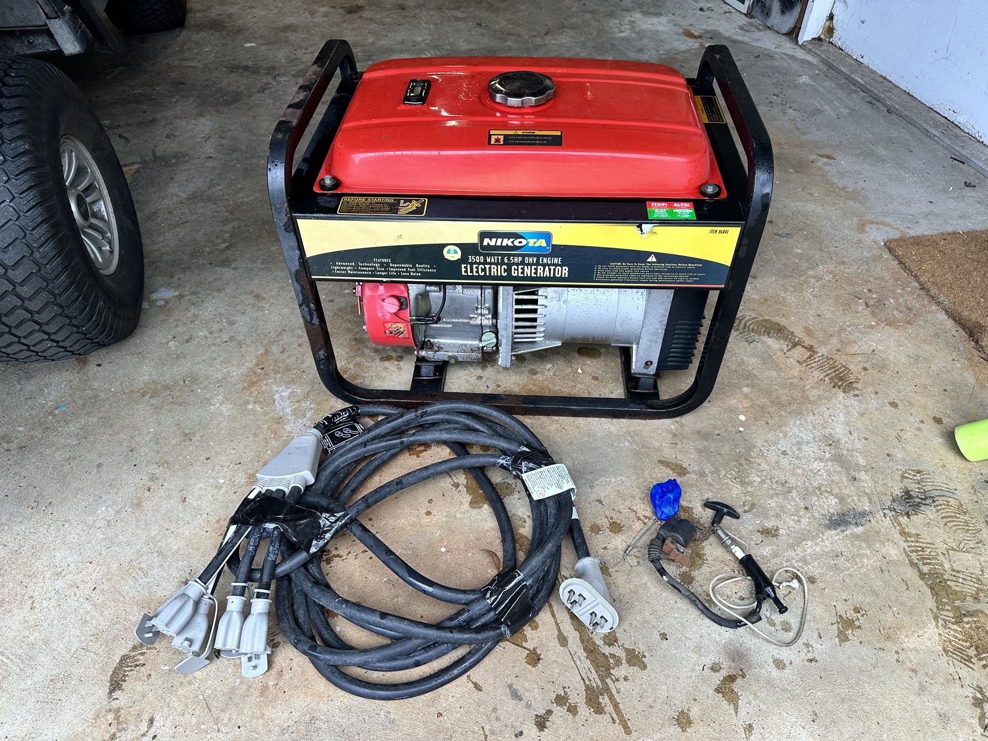 3500w Generator - 4 Stroke 6.5hp - With Multi Outlet Extension Cord ...
