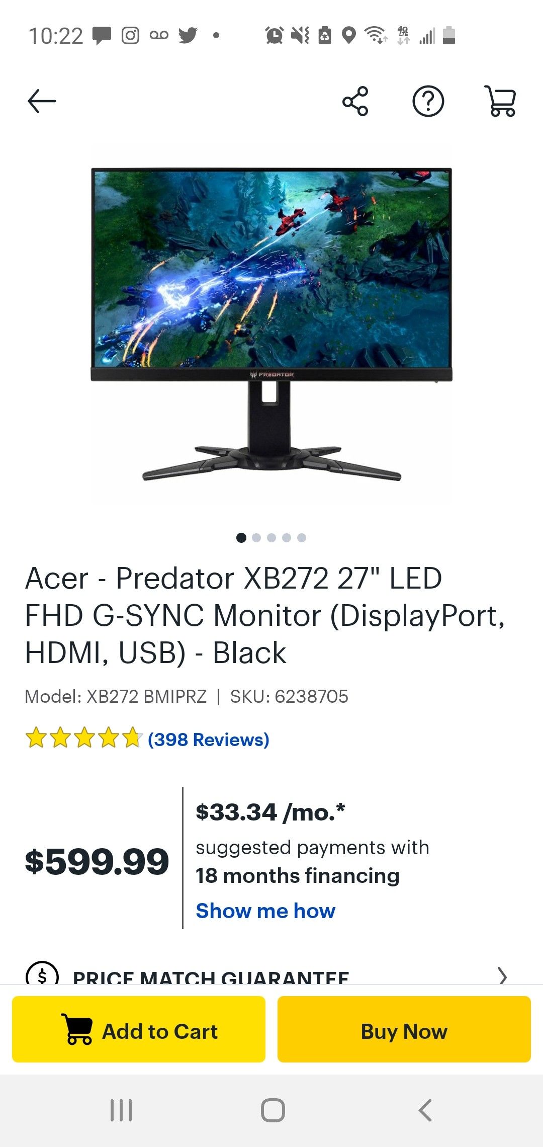 Acer predator monitor XB2 240hz for Sale in Hacienda Heights, CA - OfferUp