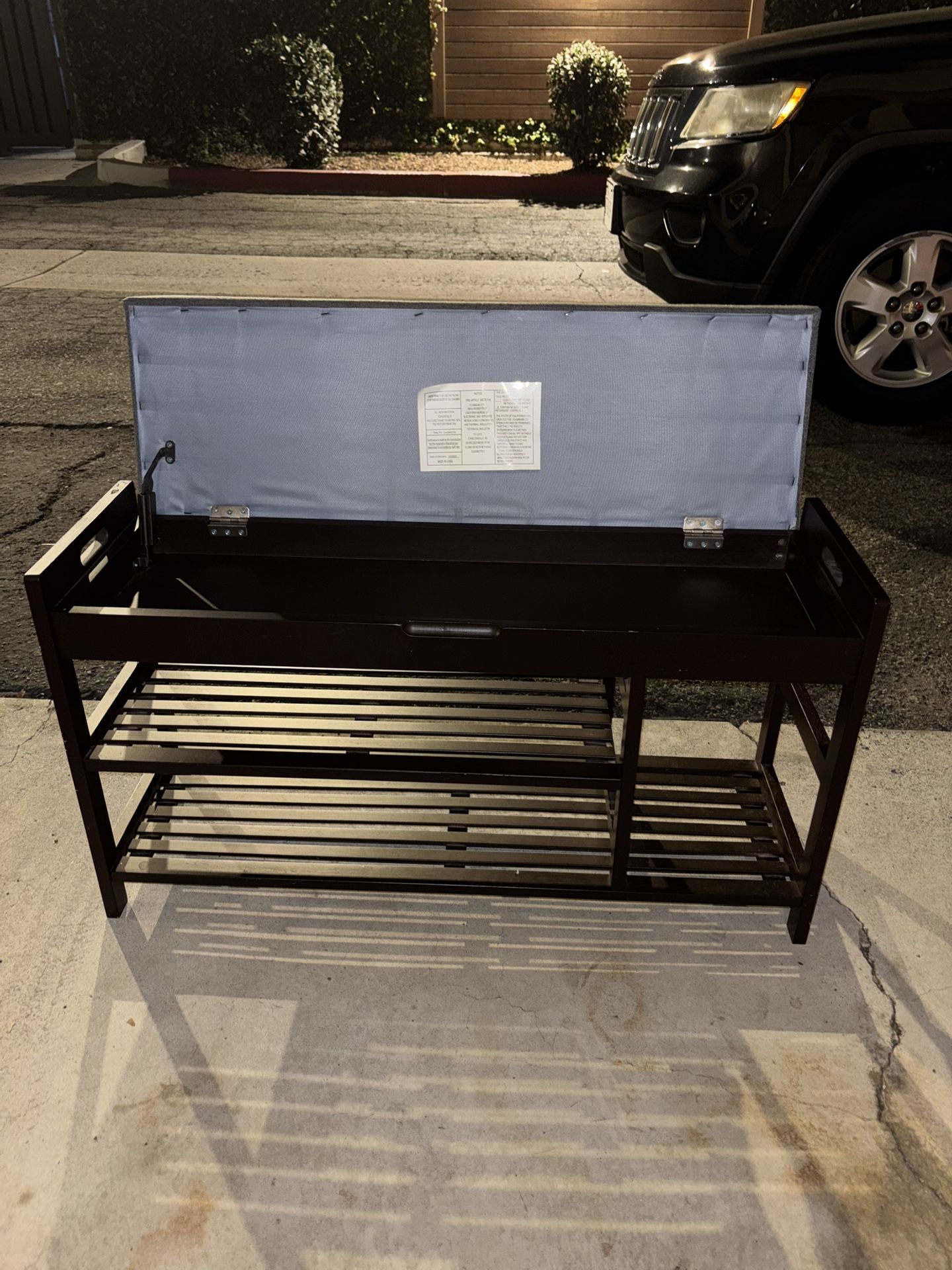 Wood Entryway Bench with Cushion & Shoe Storage for Sale in Santa Ana ...
