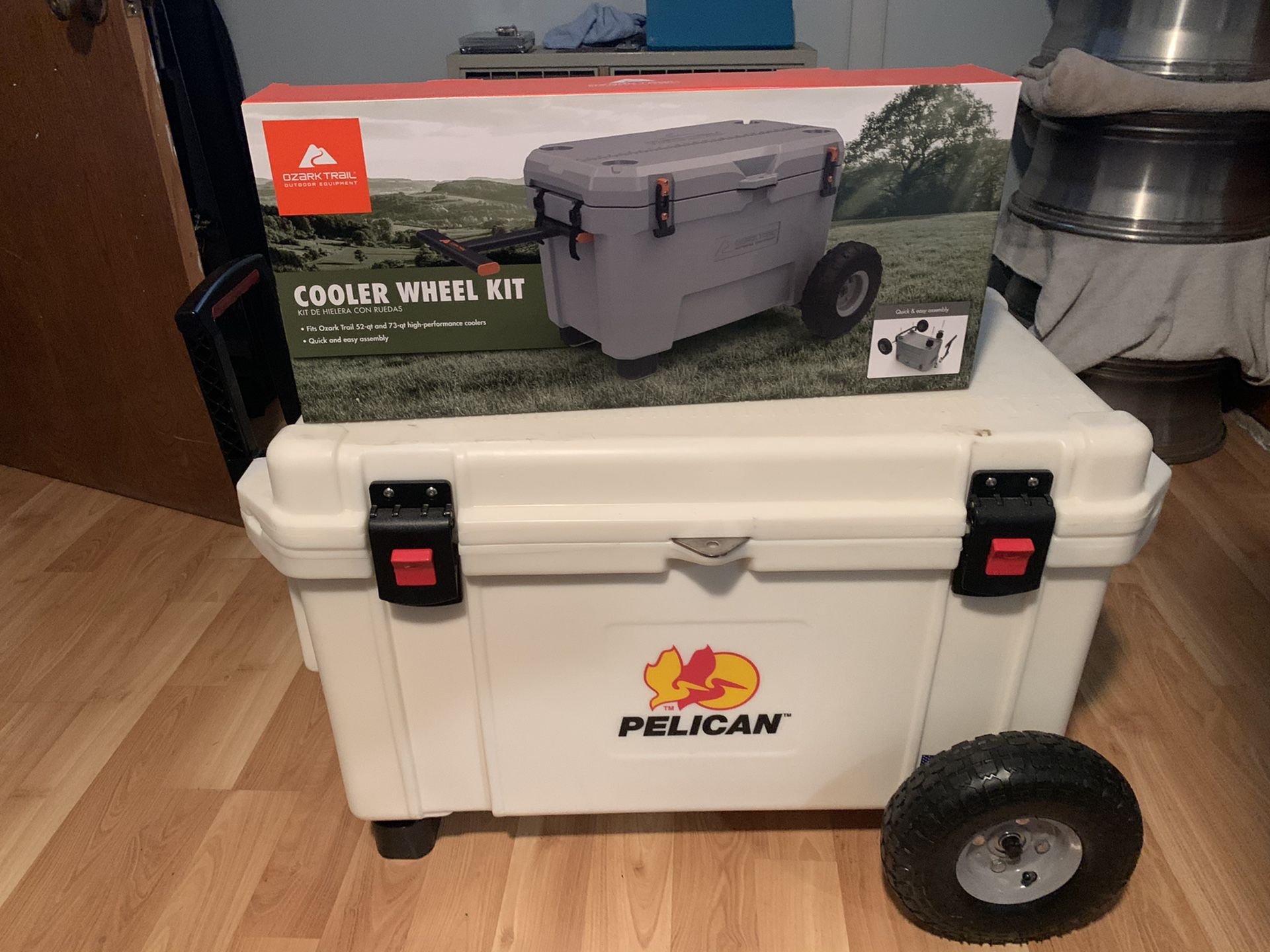 Ozark trail cooler wheel kit! Fit on my pelican and yeti RTIC coolers ...