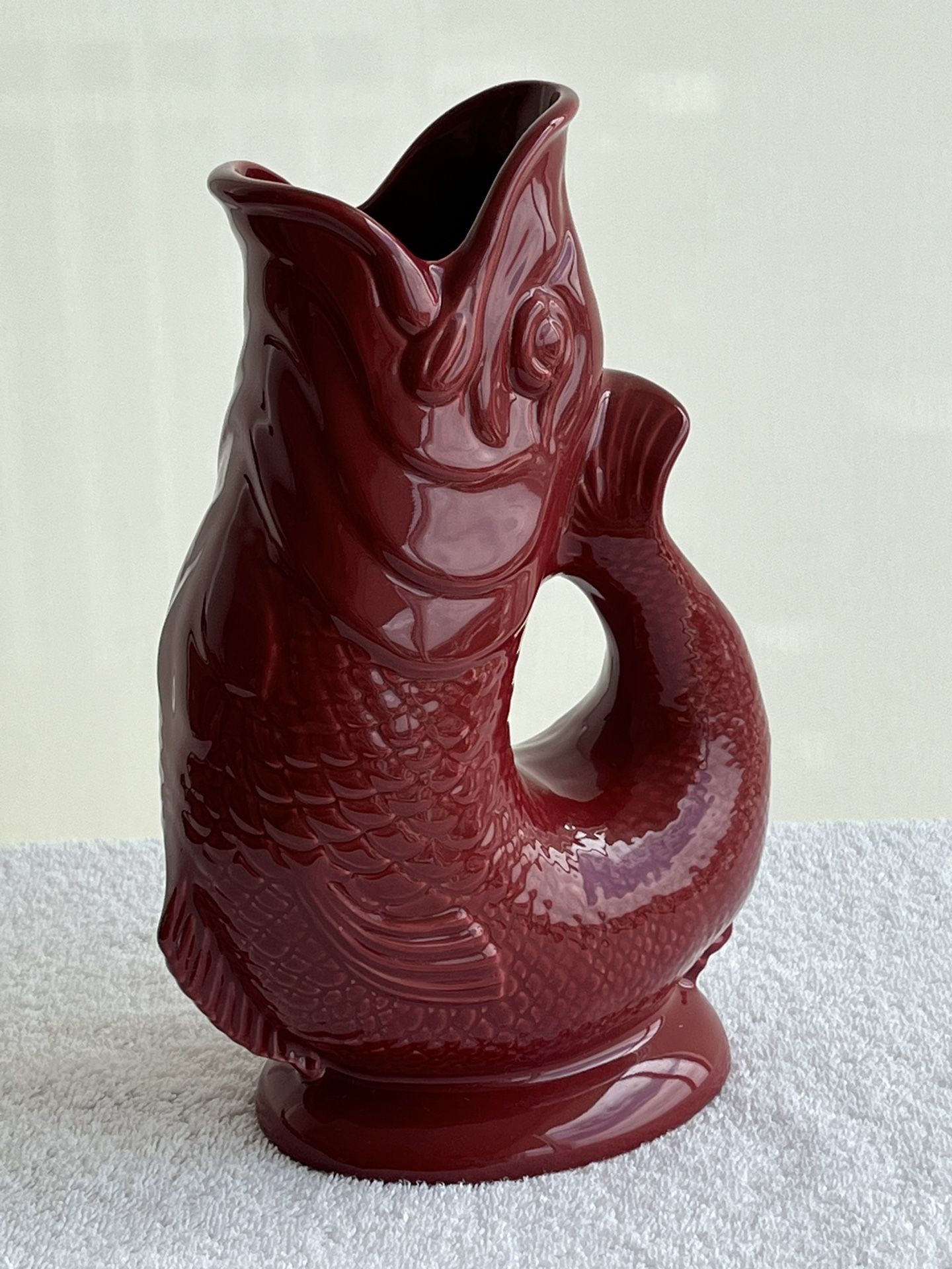 Unique “Gluggle Jug” Vintage Wade Ceramic Lou Fish RED Pitcher / Vase ...