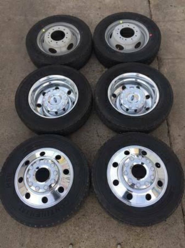 New Ford Factory 19.5 RIMS & Continental TIRES ! Dually F450 WHEELS F ...