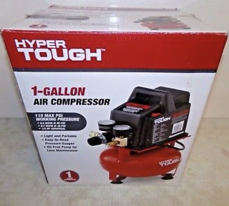 New In Box 1-gallon Air Compressor 115 Max PSI HYPER Tough Ht031701b ...