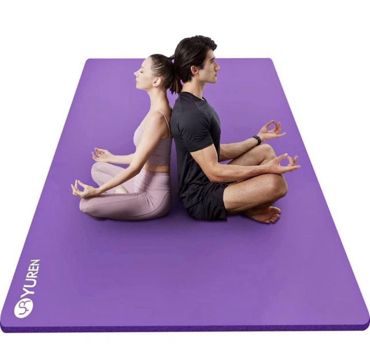 Large Yoga Mat Thick 1/2 Inch Exercise Mat 6'x4' Double Wide Workout ...