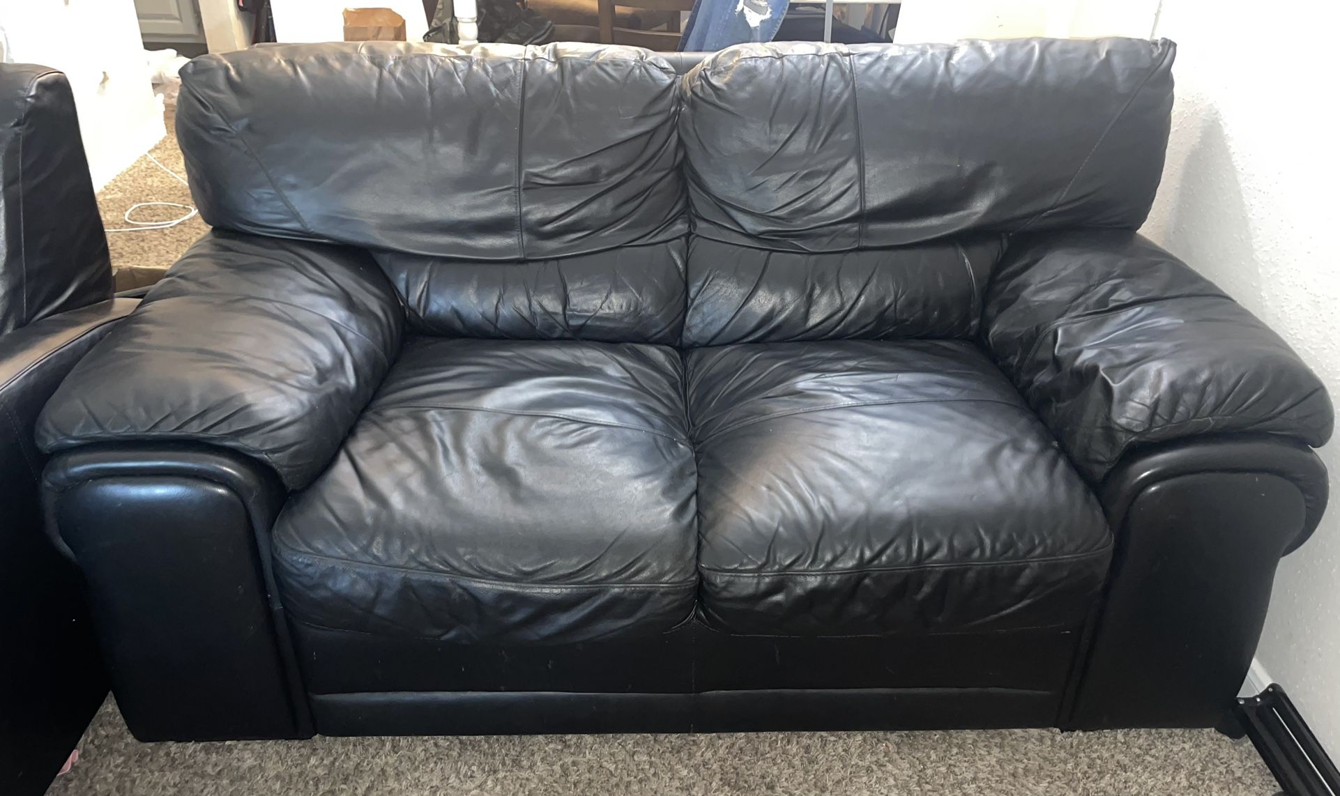 Genuine Leather Love Seat and Chair for Sale in Houston, TX - OfferUp