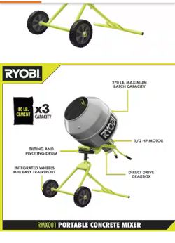 Ryobi Cement Mixer for Sale in Buena Park, CA - OfferUp