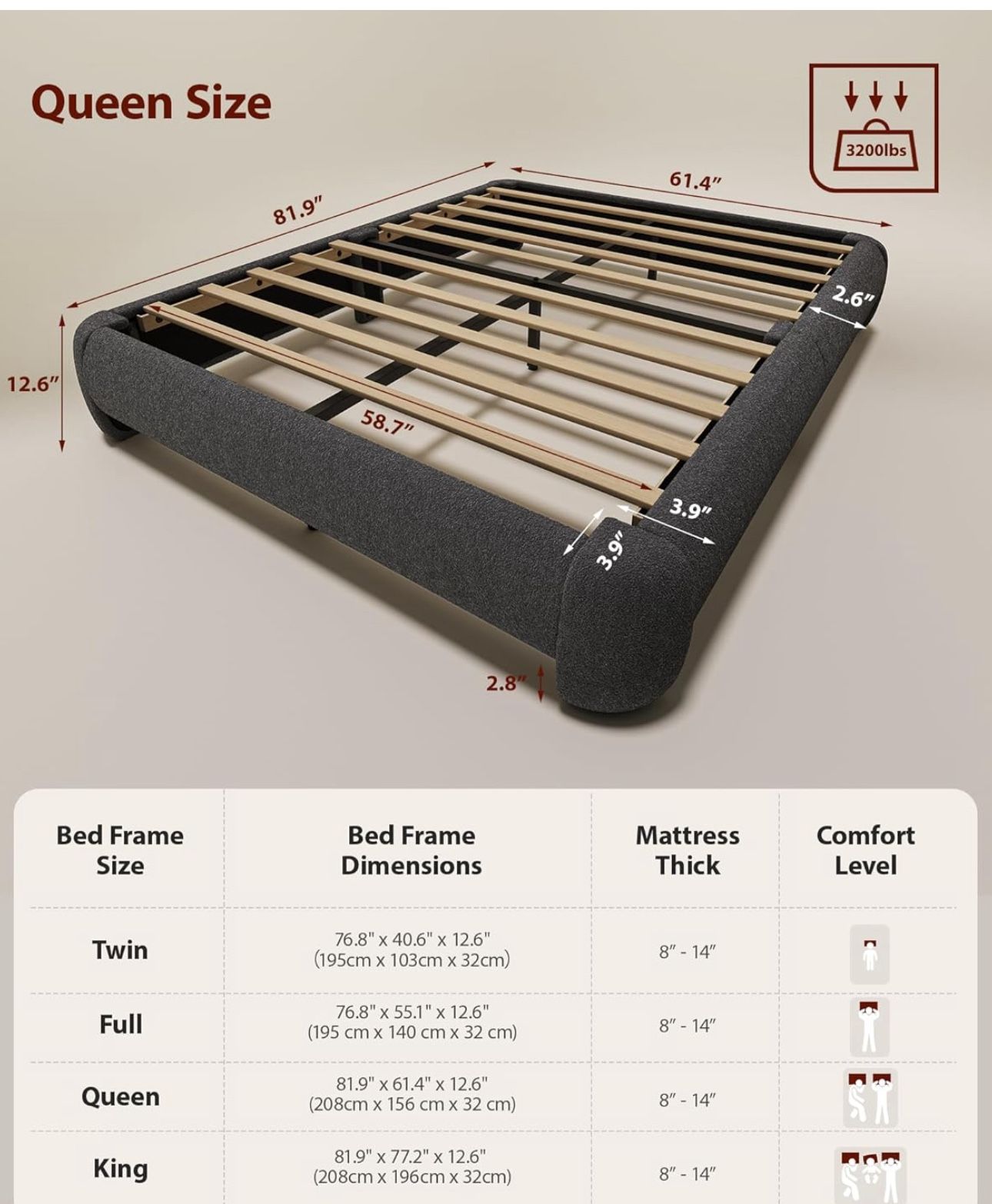 Queen Size Bed Frame for Sale in East Los Angeles, CA - OfferUp