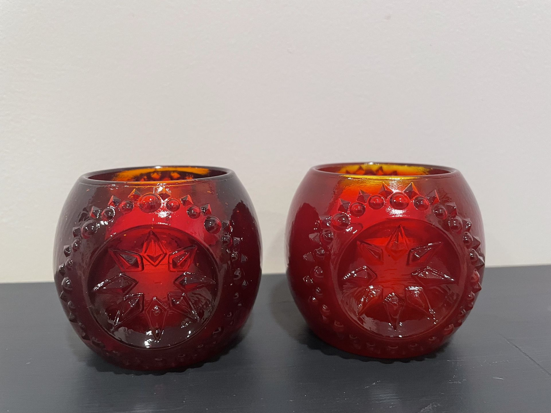 Vintage Red Pressed Glass Votive Holders for Sale in Ruston, WA - OfferUp