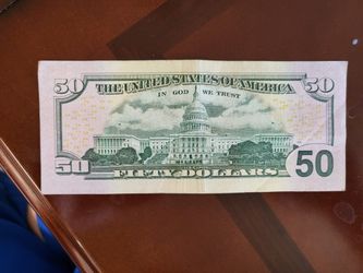 50 Dollar Bill Back