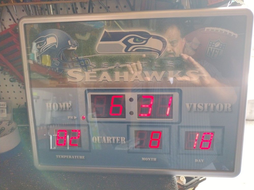 Seahawks Scoreboard Wall Clock