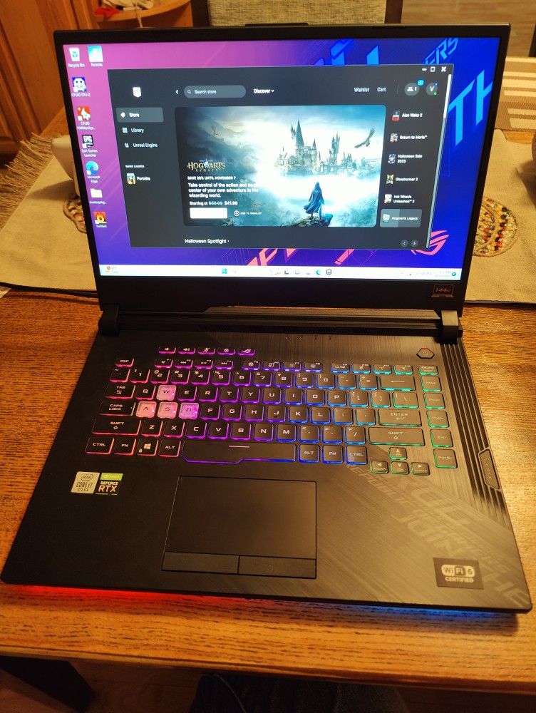 Gaming laptop Asus ROG Strix G512L Intel I7 Nvidia RTX Wrap around RGB ...
