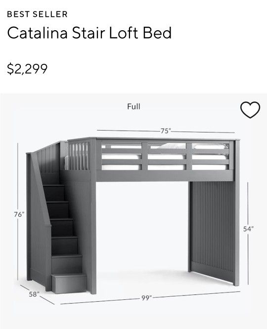 Pottery Barn Loft Bed Catalina With Stairs Full Size for Sale in Ormond Beach FL OfferUp