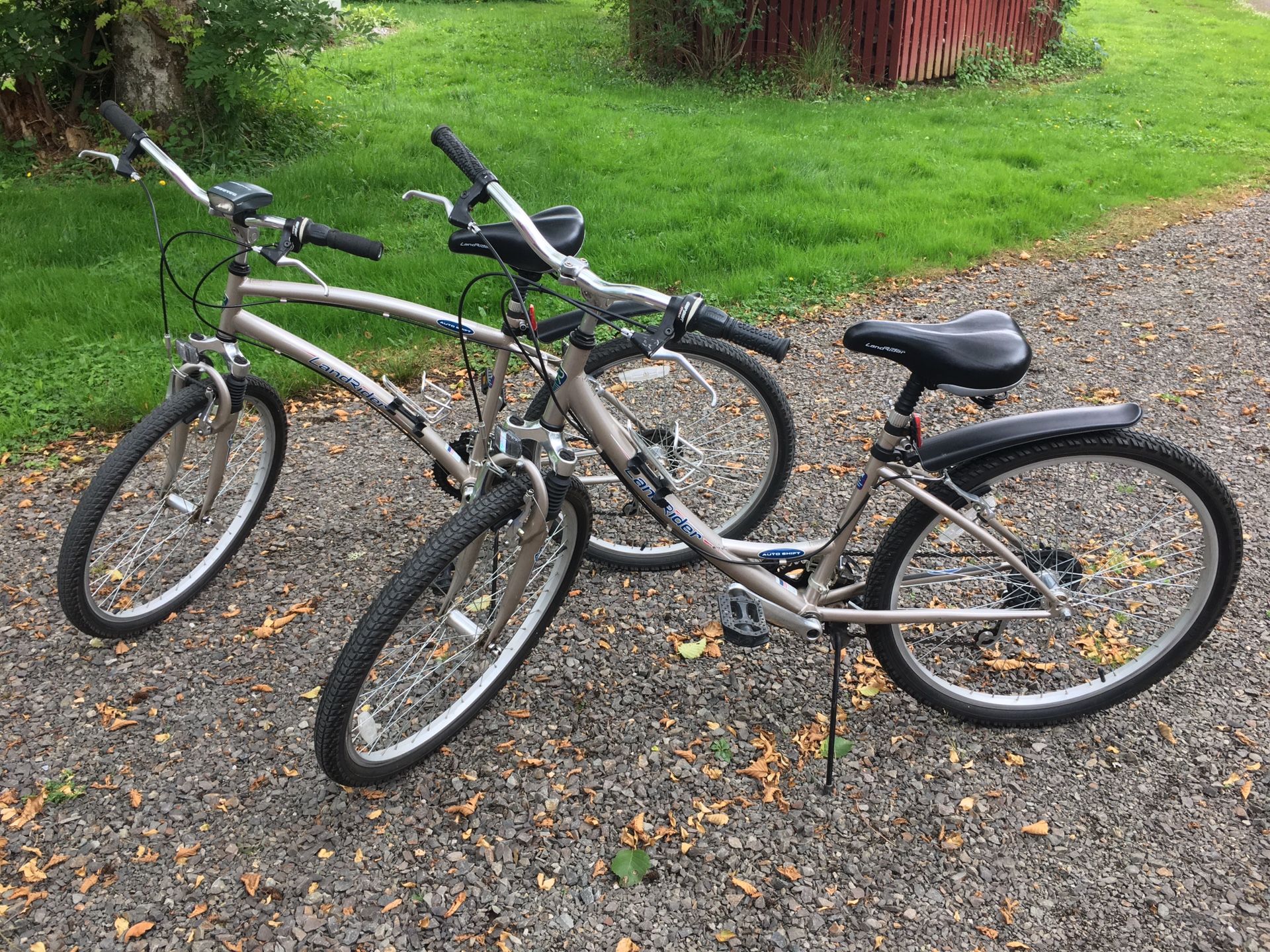 Two Adult Landrider AutoShift Cruiser Bikes - Men and Women’s for Sale ...