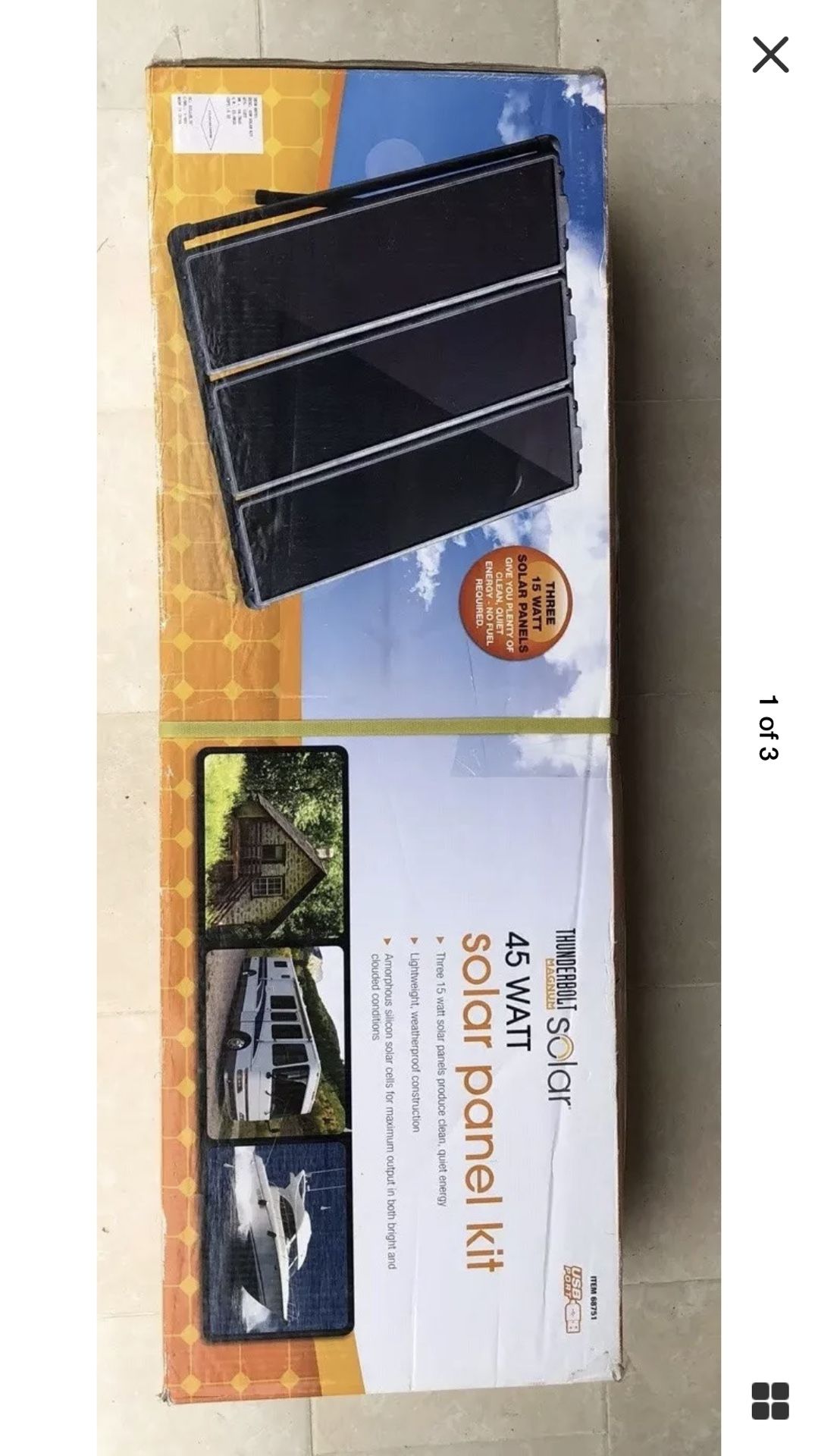 Thunderbolt Magnum # 68751 45-Watt Solar Power Kit for Sale in Dacula ...