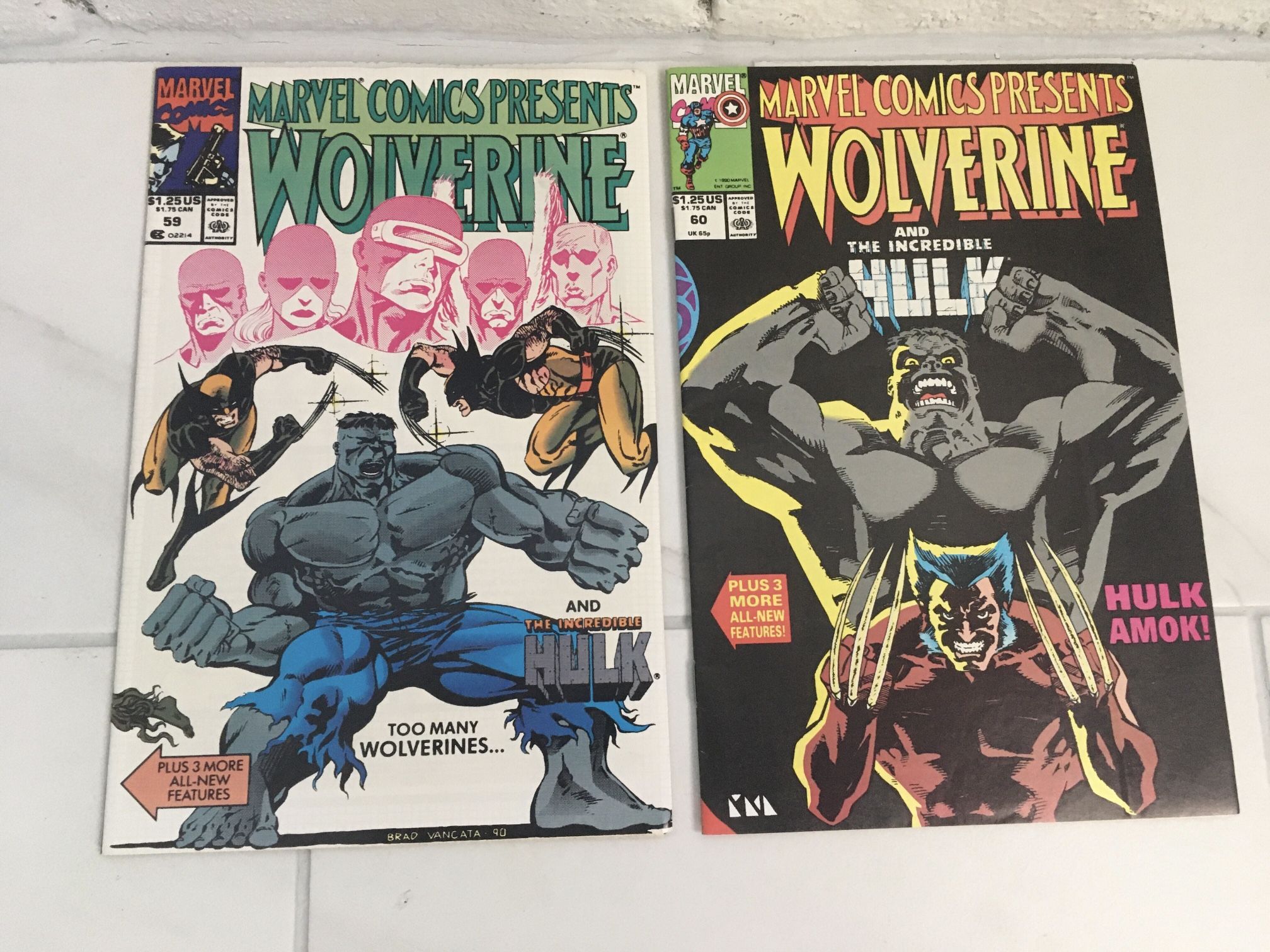 Marvel Comics Presents Wolverine - Lot of 5 Comics, Issues 1, 3, 54, 58 ...