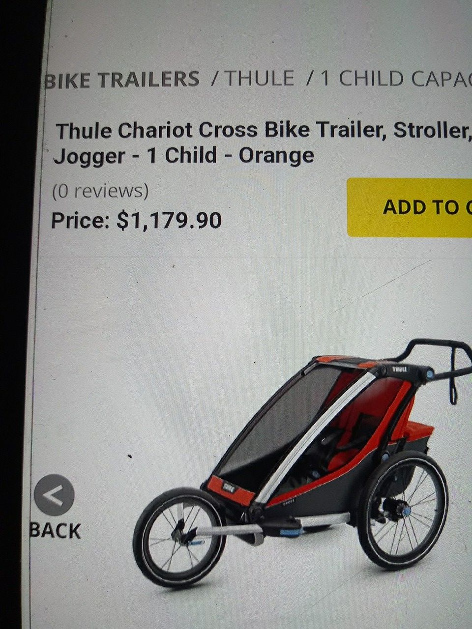 Chariot cougar one seater three wheel stroller jogging stroller ...