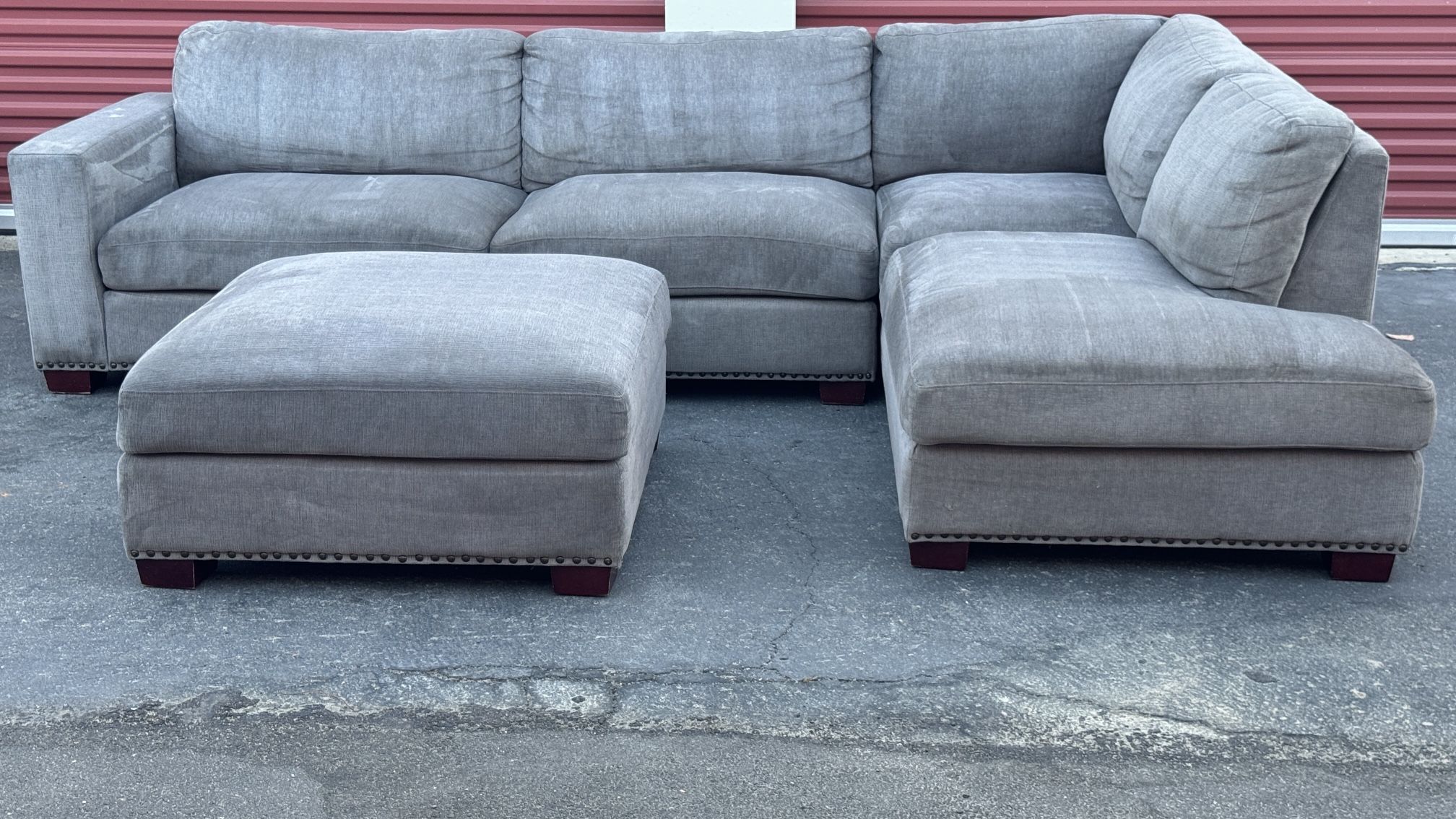 Costco Sectional Couch (50% OFF) with Studded Bead Accents and Ottoman ...