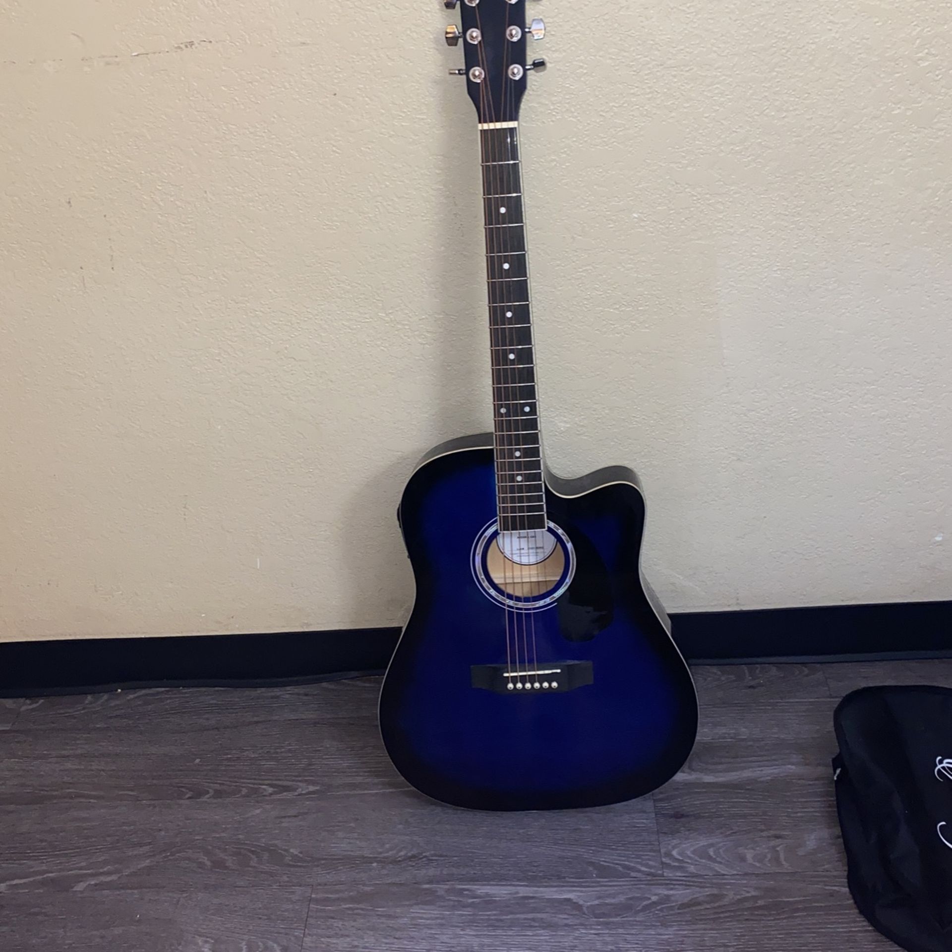 Blue Acoustic Electric Guitar