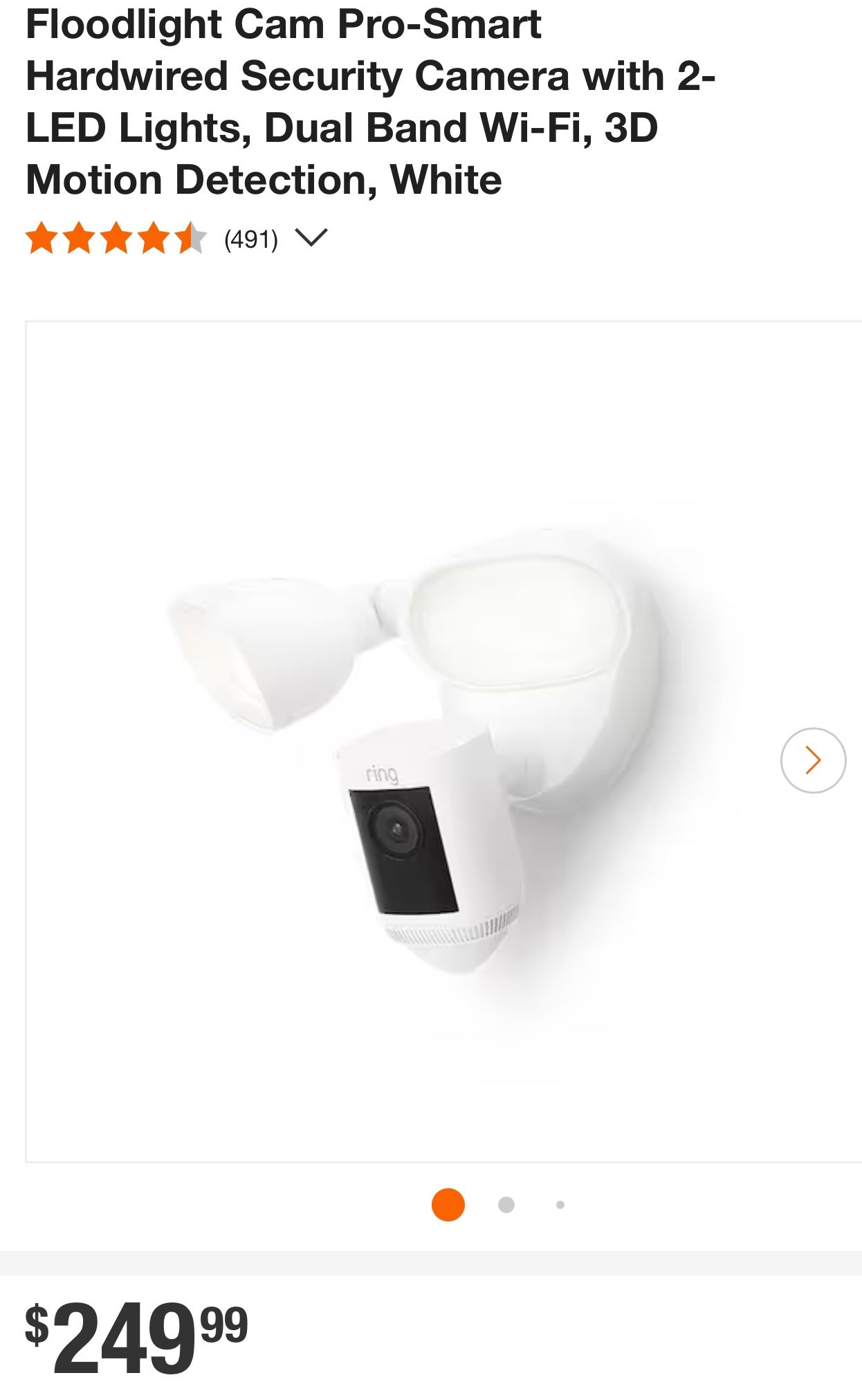 Ring Floodlight Cam Pro-Smart Hardwired Security Camera with 2-LED ...