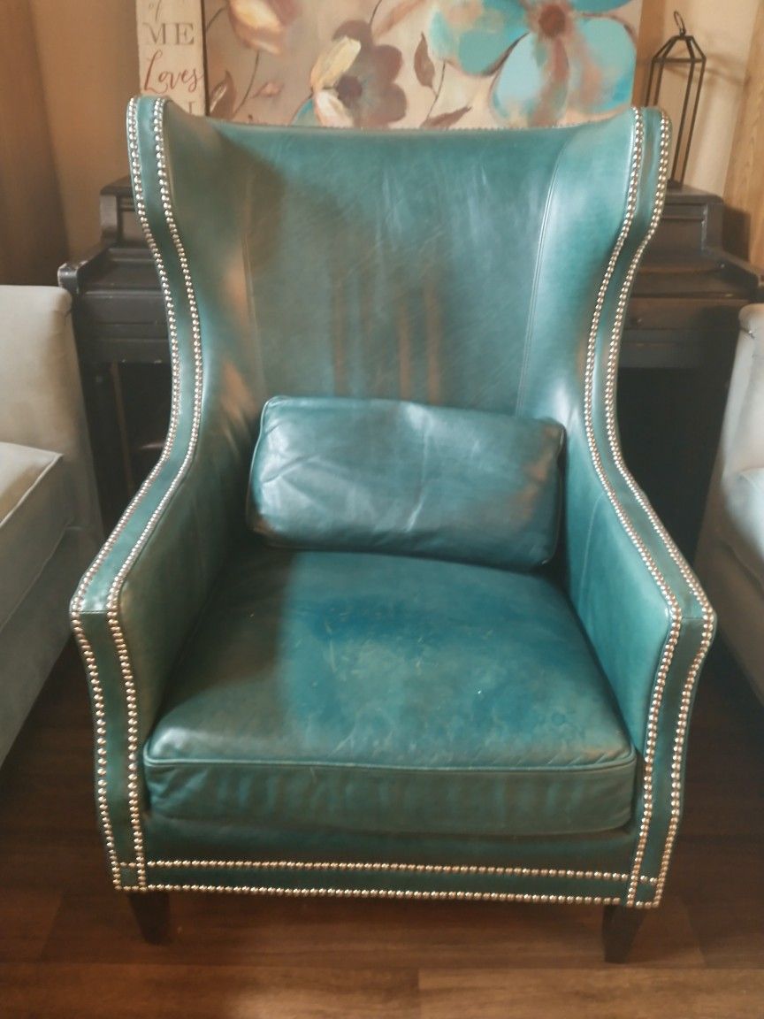 Z Gallerie Green Leather Chair for Sale in Las Vegas NV OfferUp