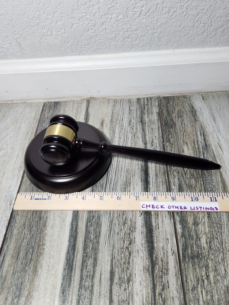 WUWEOT Black Gavel and Block Set, Handcrafted Wood Gavel and Round ...