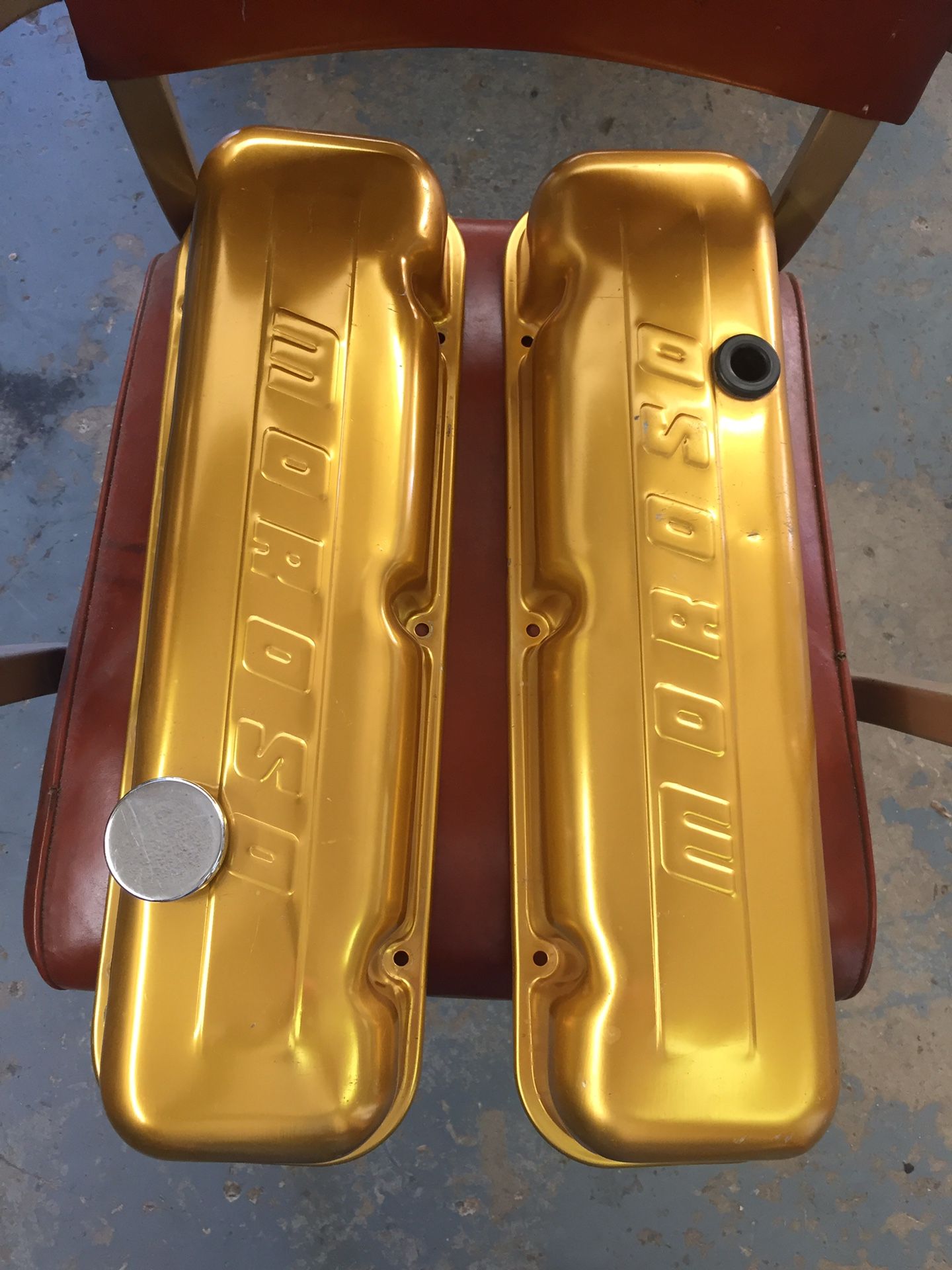 Chevy big block Moroso Tall gold anodized aluminum valve covers for ...