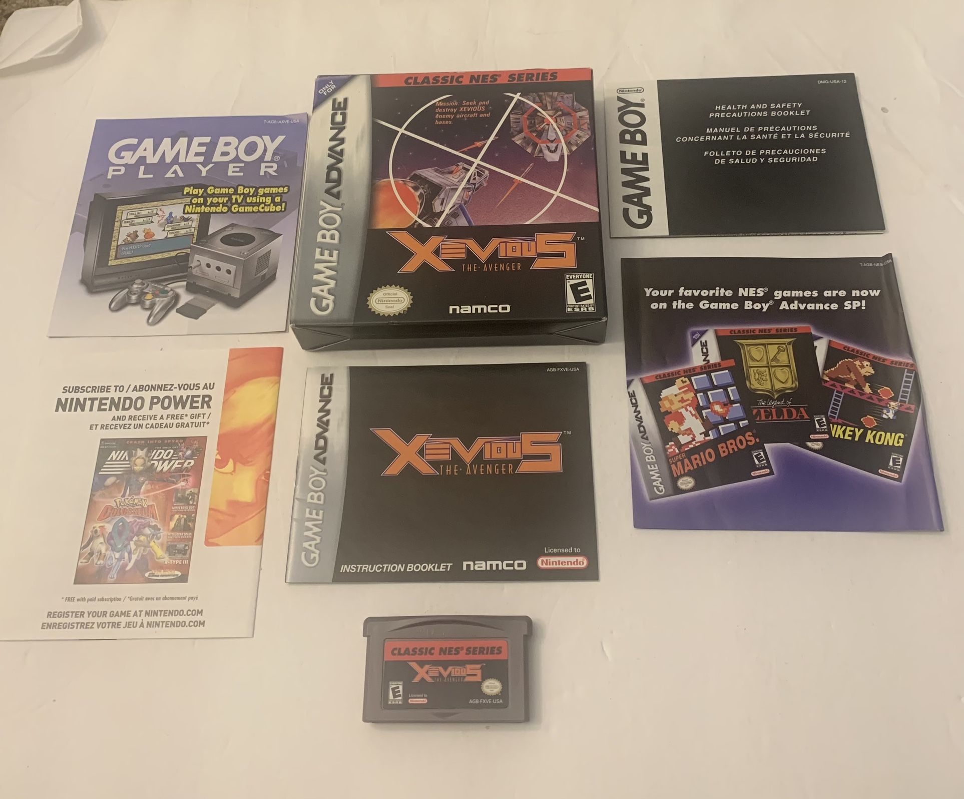 Nintendo Gameboy Advance GBA Xevious Classic NES Edition Game Complete ...