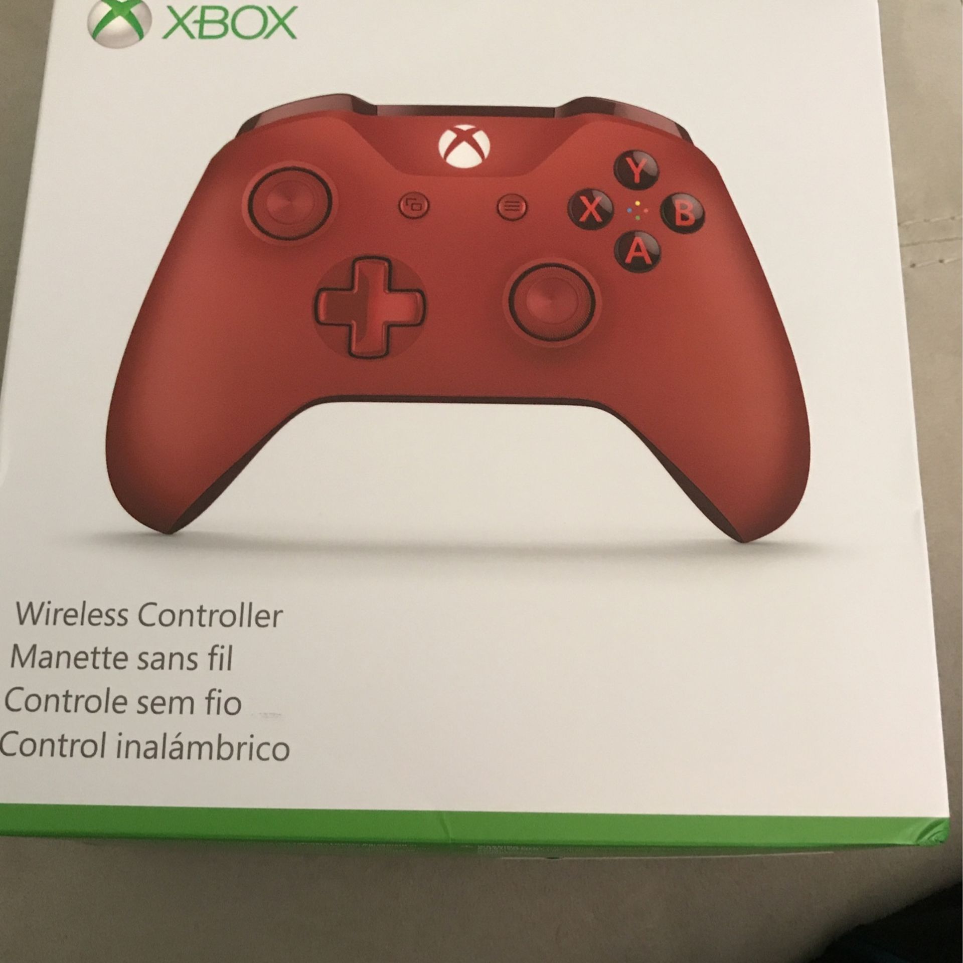Barely used Xbox one controller flame red with maroon back covering ...