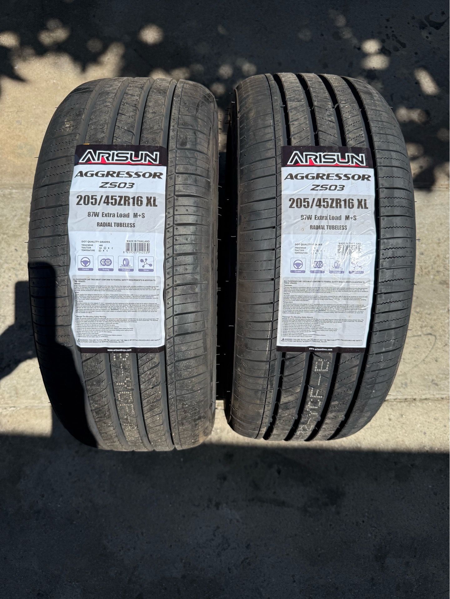2 New ARISUN AGGRESSOR ZS03 205/45ZR16 XL Tires for Sale in Bakersfield ...