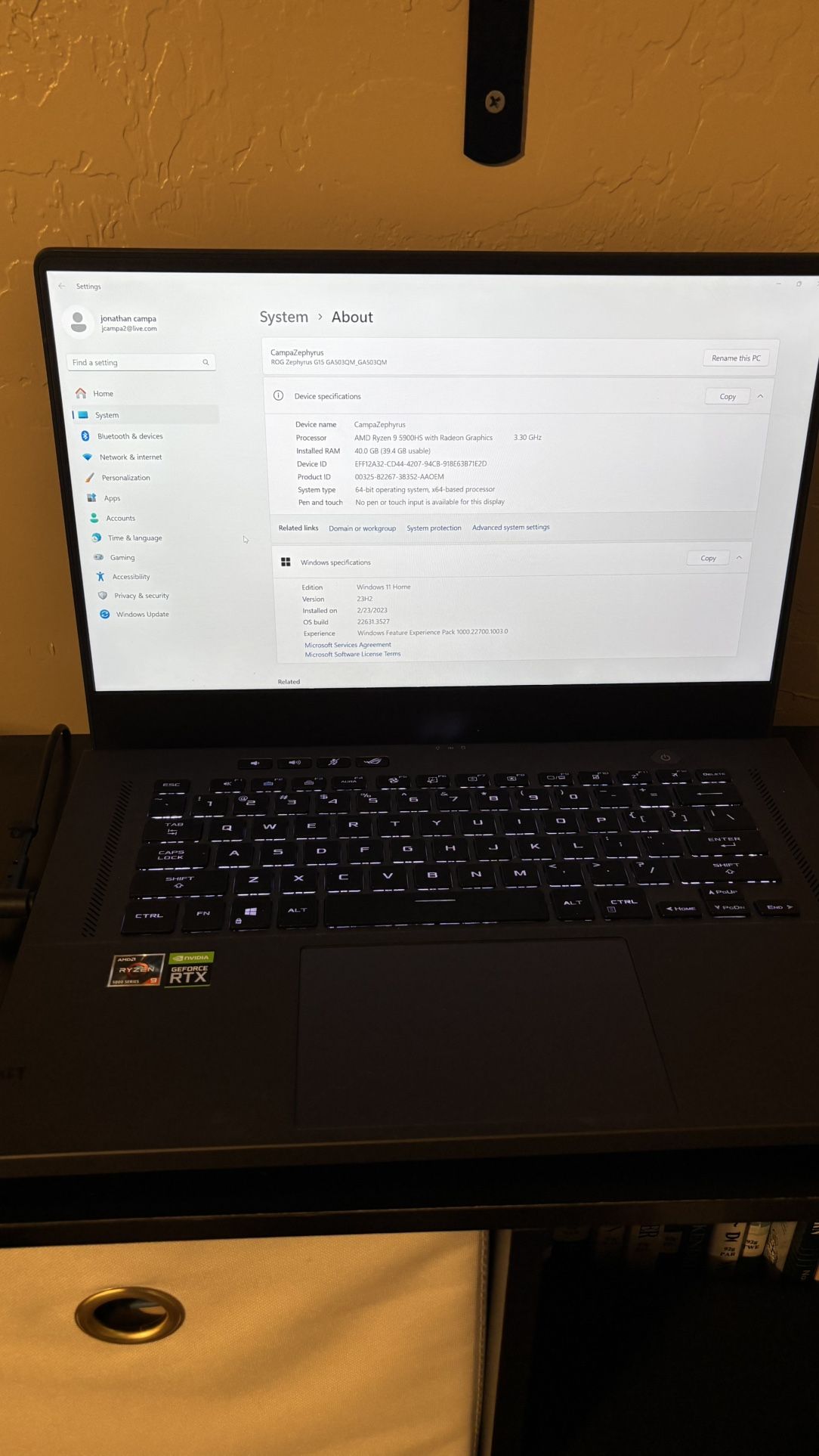 ASUS ROG Zephyrus G15 Gaming Laptop for Sale in Arizona City, AZ - OfferUp