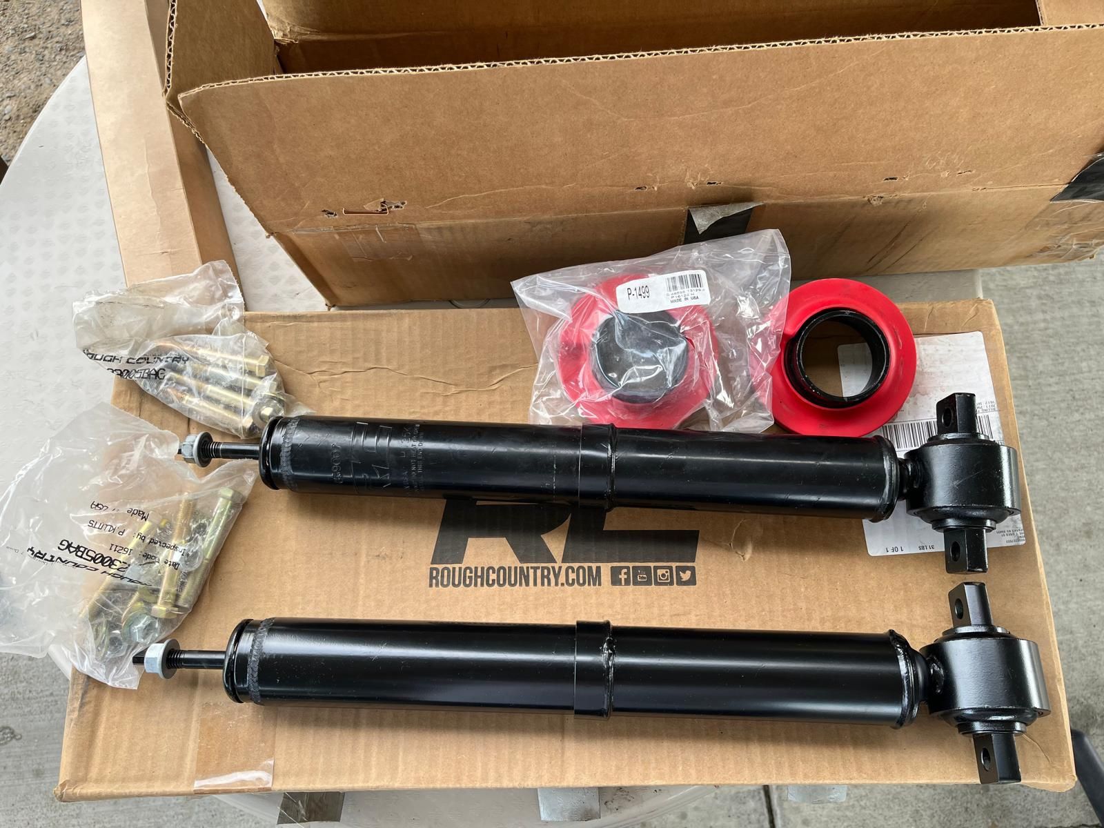F150- 4WD New rough country shocks And struts with an one inch block ...