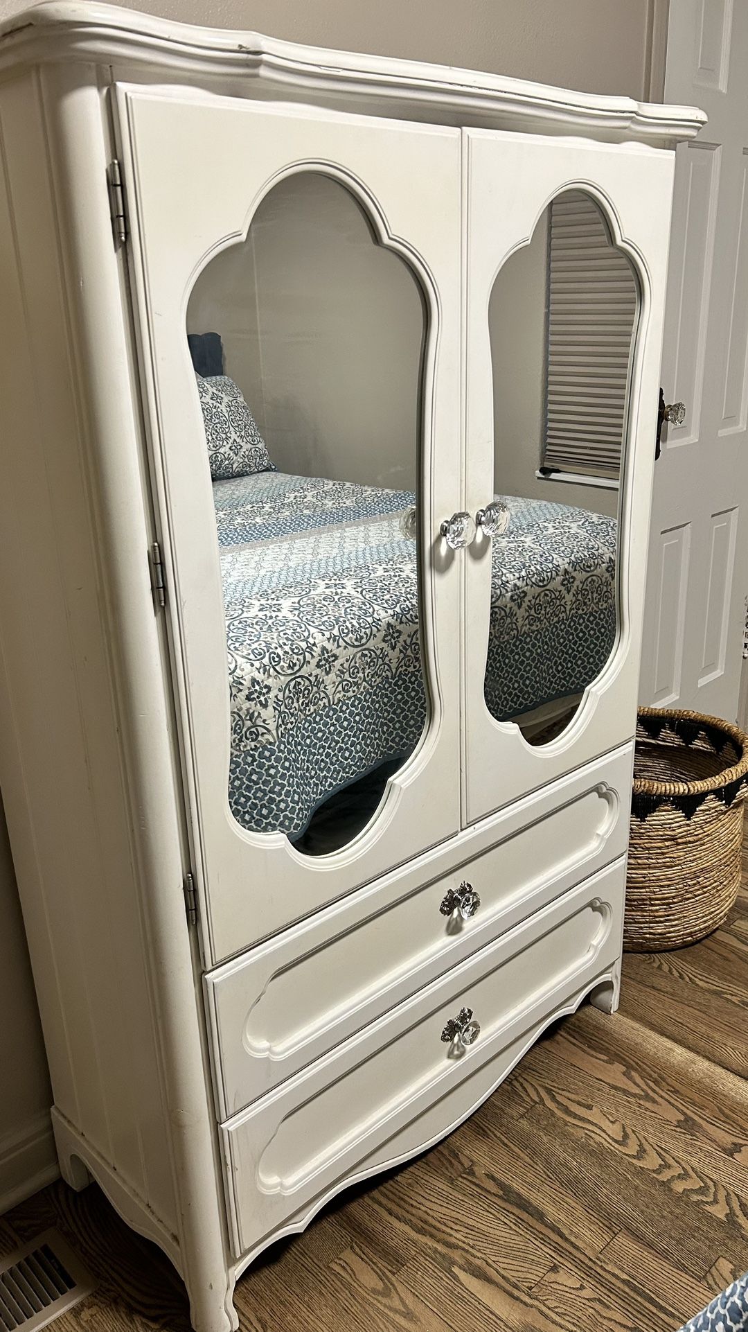 Cute Cream Vintage Armoire/Tall Dresser for Sale in Denver, CO - OfferUp