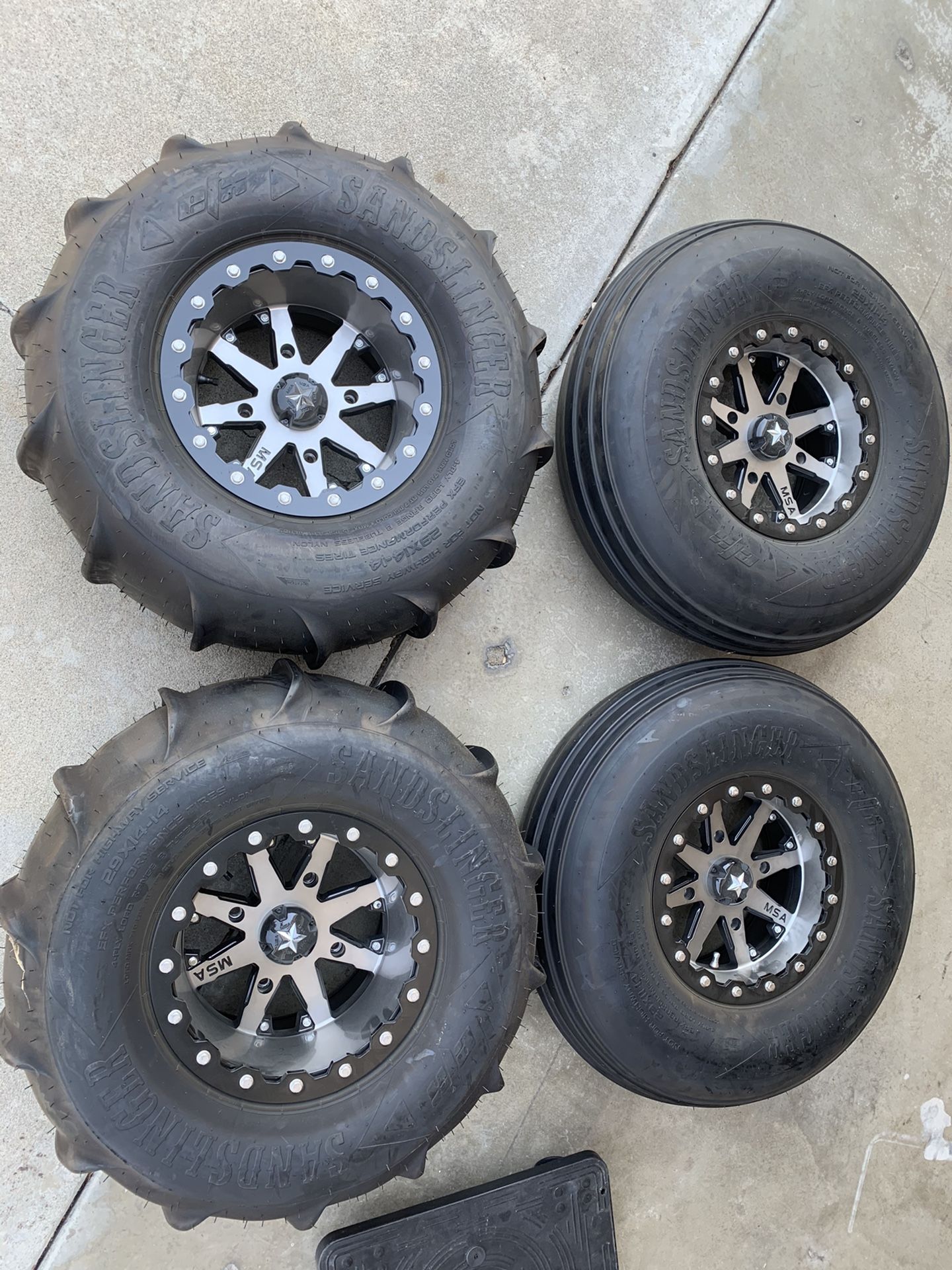 Polaris Rzr 1000 MSA M21 bead lock wheels & Sand Paddles / Tires for ...