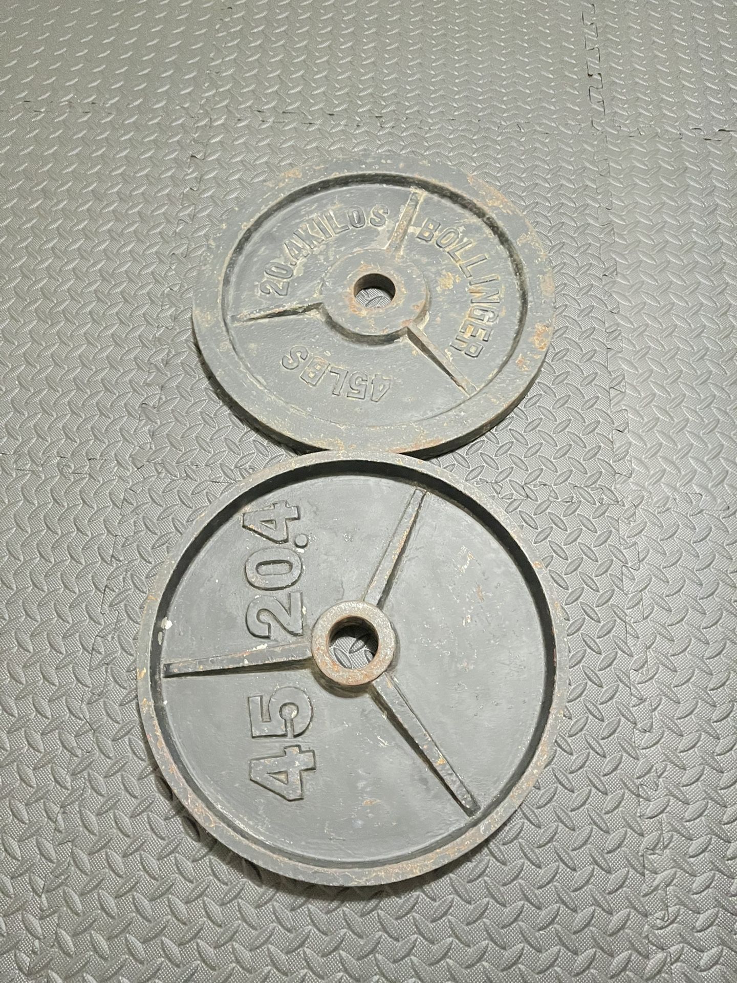 (2) 45lb. or 20.4Kilos Bollinger Barbell Weights for Sale in Houston ...