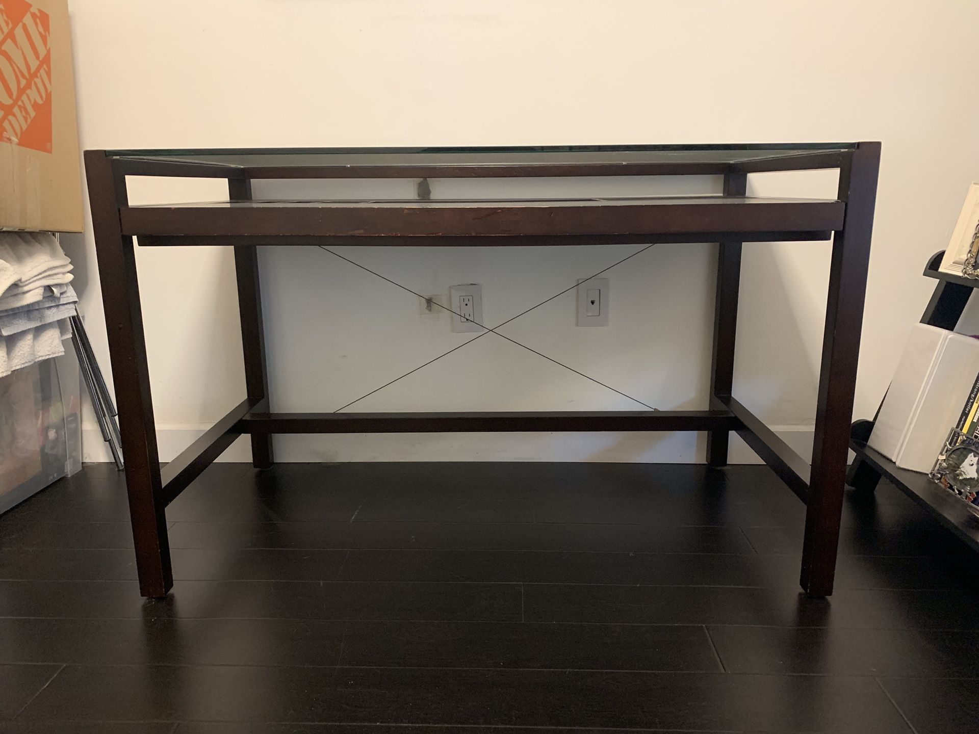 CB2 Crate and Barrel Espresso color Walker desk contemporary modern ...